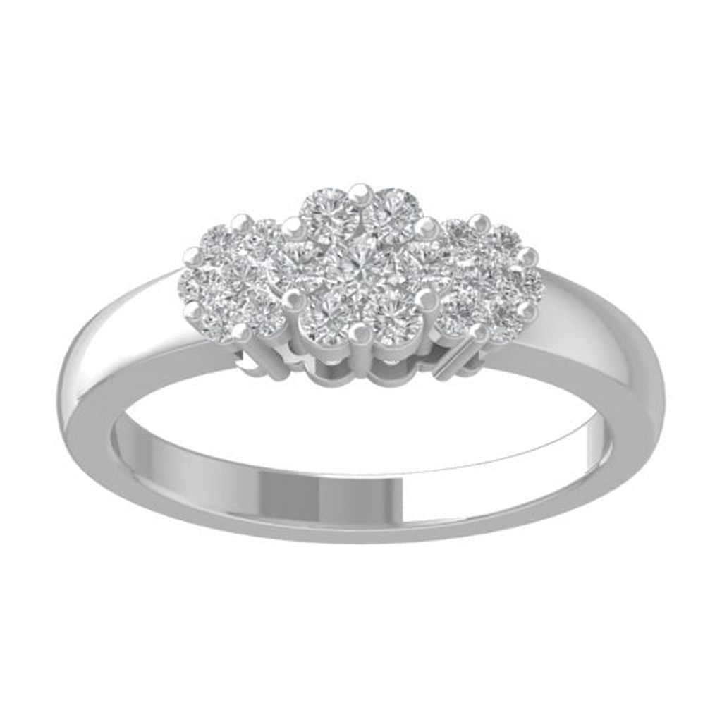 ARAIYA FINE JEWELRY Sterling Silver Diamond Composite Engagement Ring ...