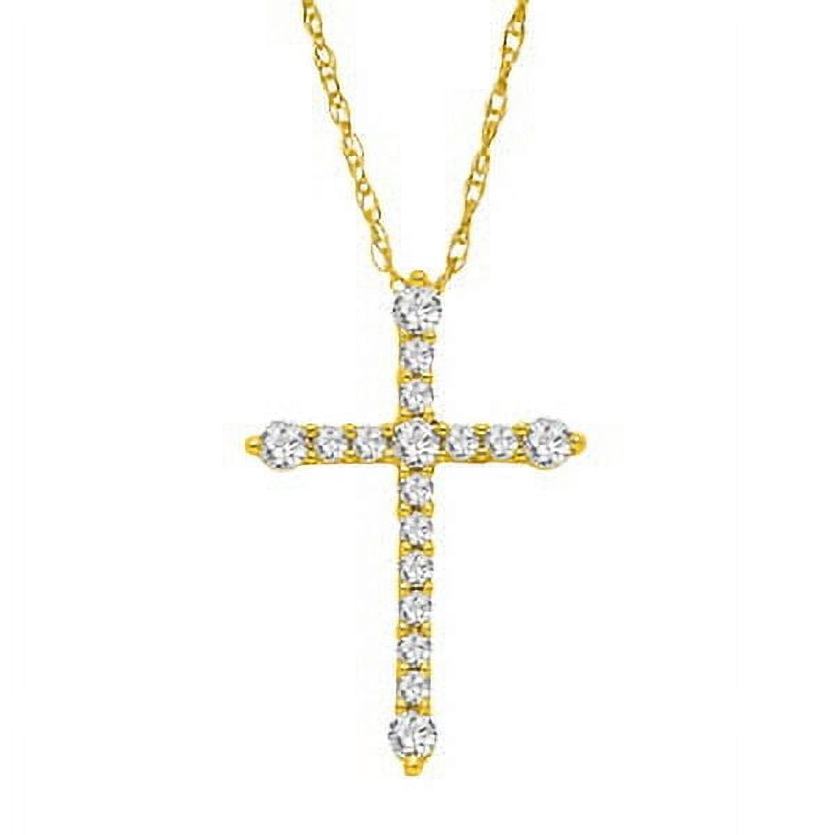ARAIYA JEWELRY 10K Yellow Gold Diamond Cross Pendant Necklace for Women ...