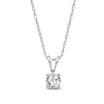 FireStar Halo Diamond Necklace for Women 10K White Gold 1/2 Ct Blue Lab ...
