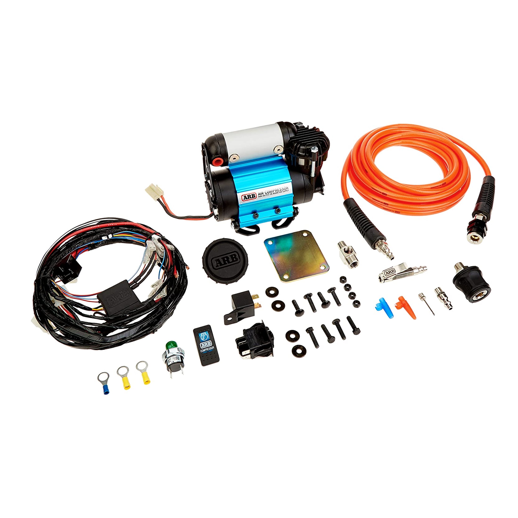 ARB Inflation Kit Air Compressor and Orange Air Hose Pump Up Kit with ...
