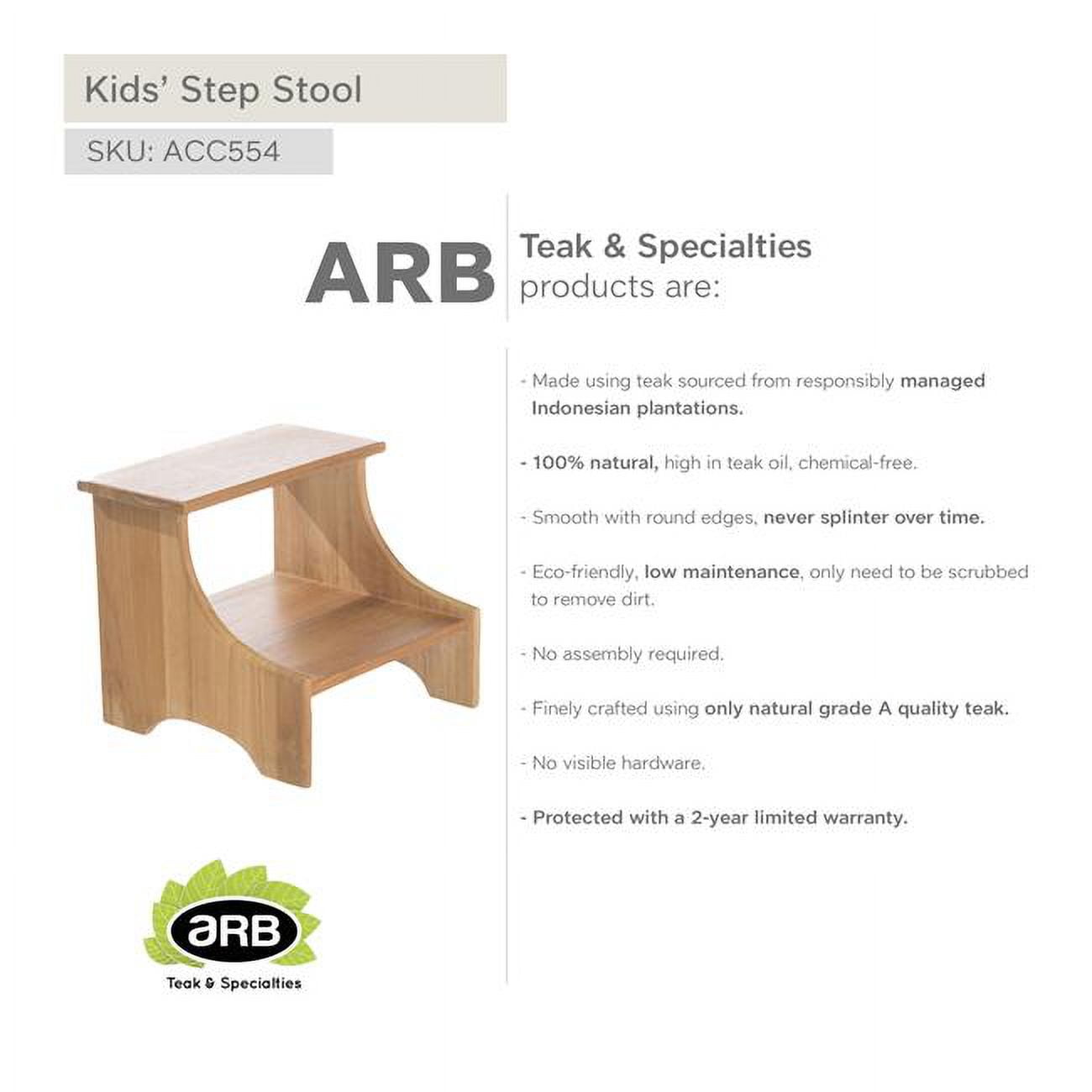 ARB TEAK & SPECIALTIES ACC554 Teak Step Stool for Kids - Walmart.com