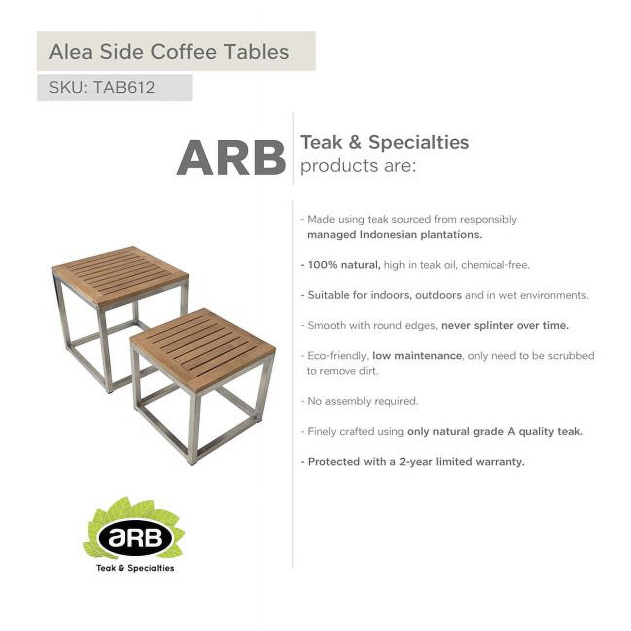 ARB TEAK & SPECIALTIES TAB612 Teak Nesting Side Tables Alea - Set of 2 ...