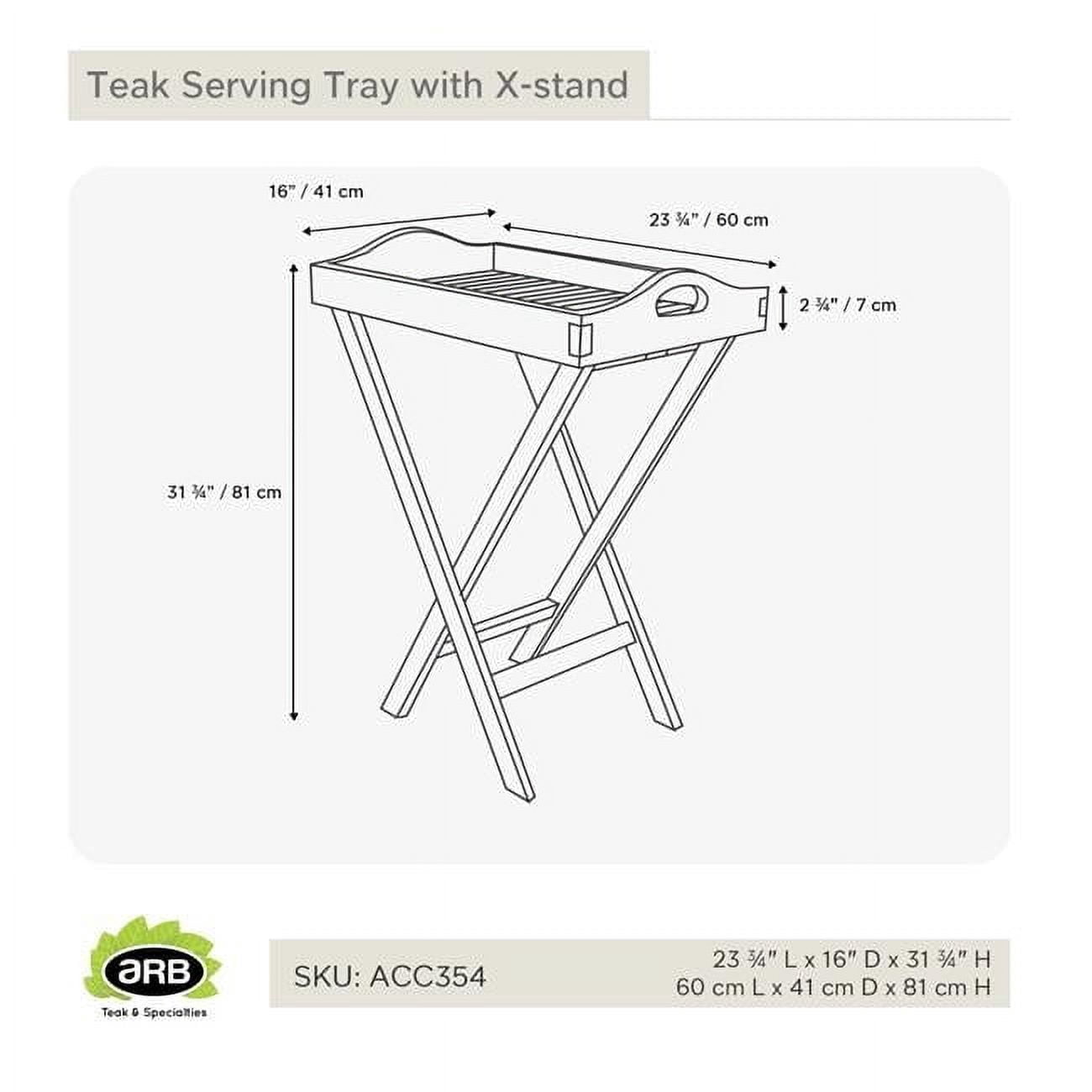 ARB TEAK & SPECIALTIES ACC354 Teak Serving tray with X-Stand - Walmart.com