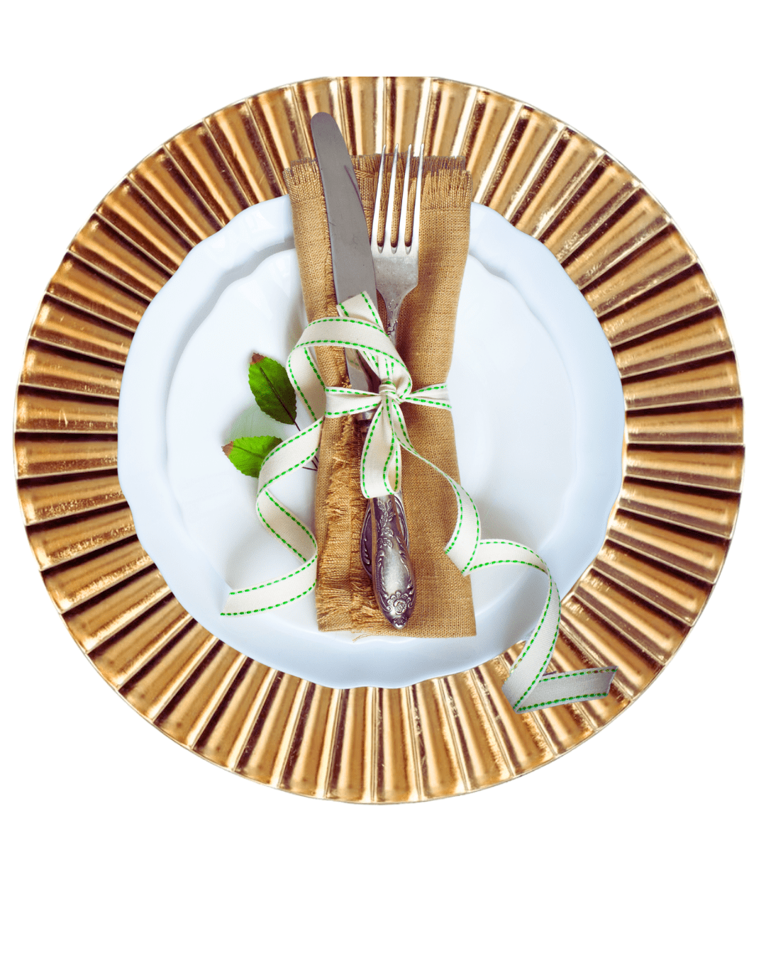 ARBL Gold Fluted Plastic Charger Plates 13" Round Decorative Serving ...