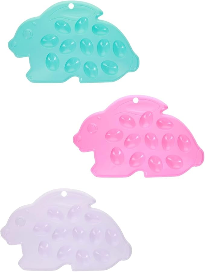 ARBL Plastic Bunny Shaped Easter Egg Holder Serving Tray Plate Set ...