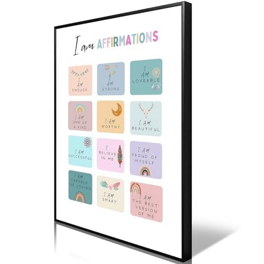ARBOMG I am affirmations, affirmation poster, affirmation Canvas Wall ...