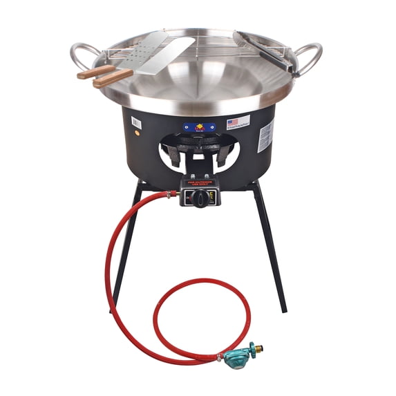 "ARC 23"" Stainless Steel Grill Set, Concave Comal, Cast Iron Propane ...