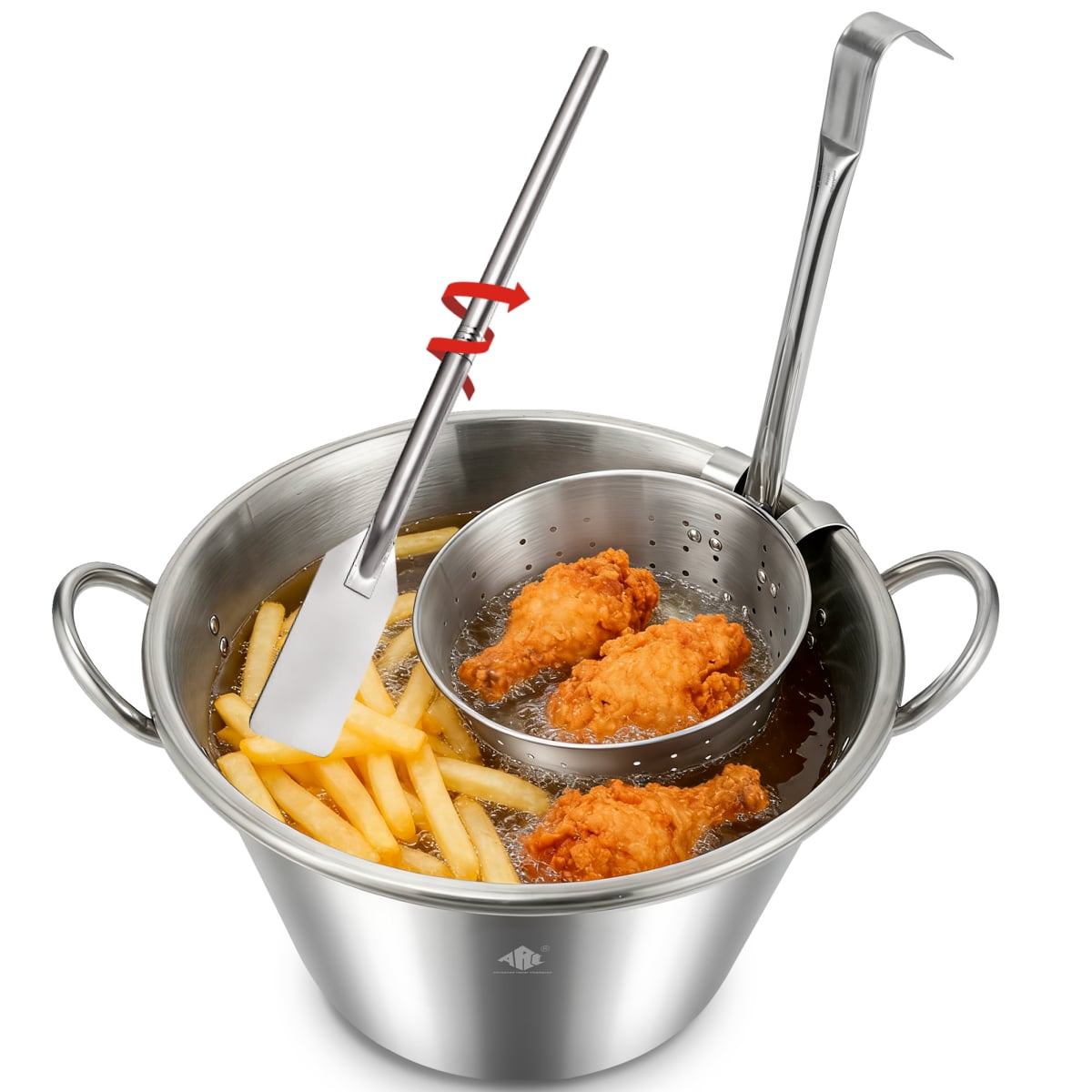 ARC 41QT Mexican Cazo Para Carnitas Set, 11.8" Fry Strainer Basket with ...