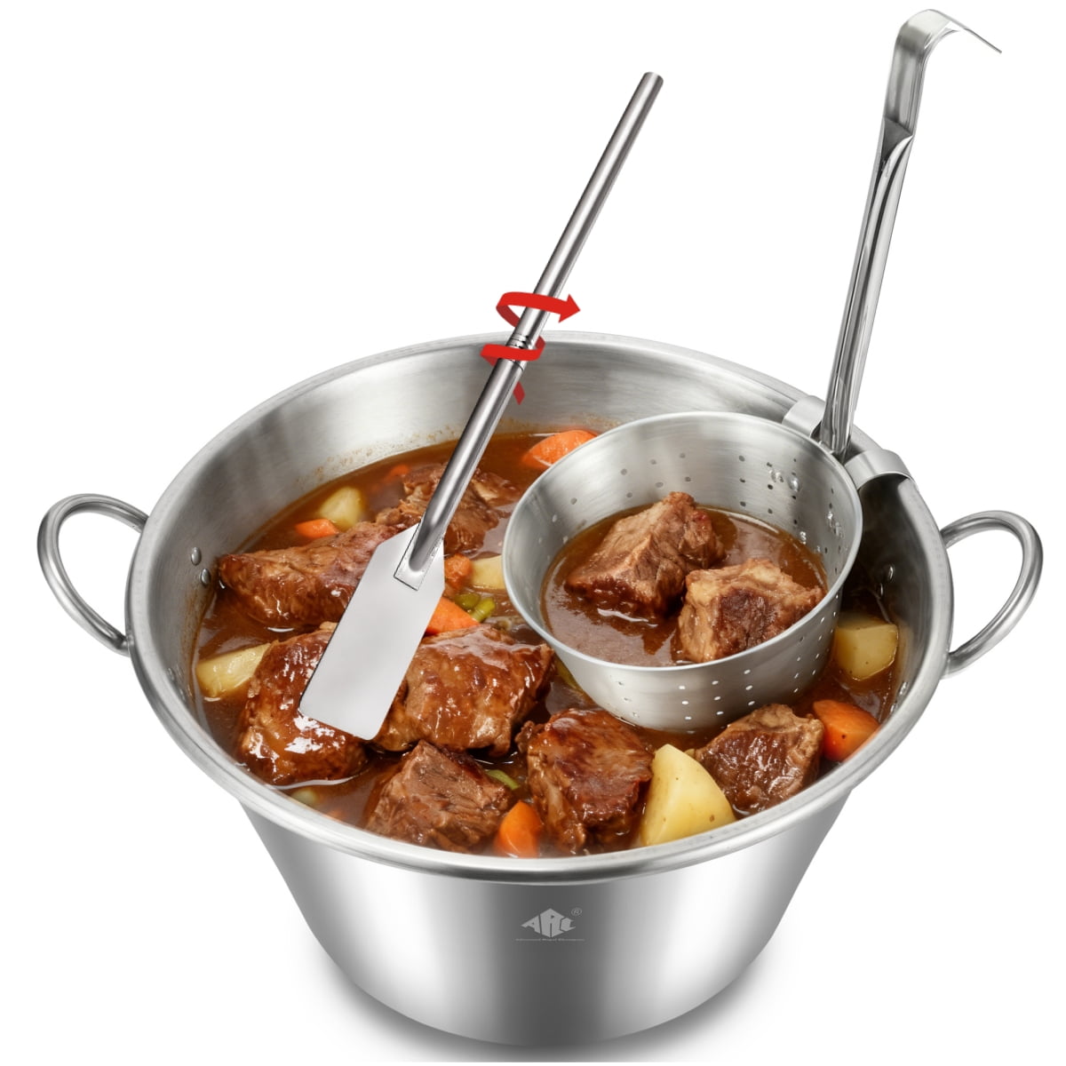 ARC 69QT Mexican Cazo Para Carnitas Set, 11.8" Fry Strainer Basket with ...