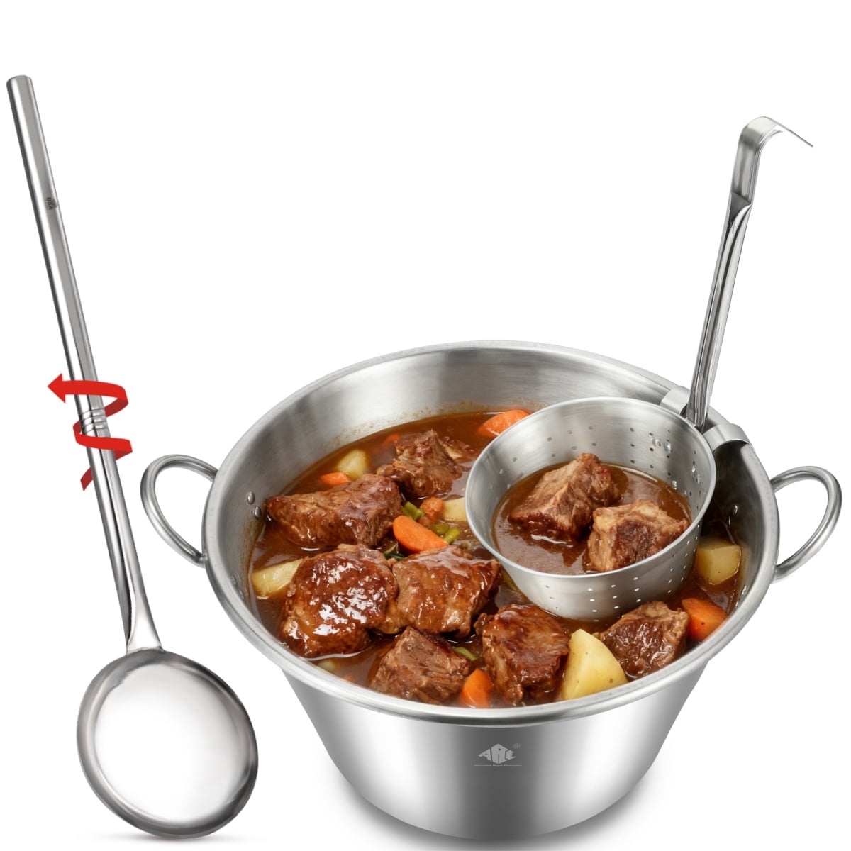 ARC 69QT Mexican Cazo Para Carnitas Set, 11.8" Fry Strainer Basket with ...
