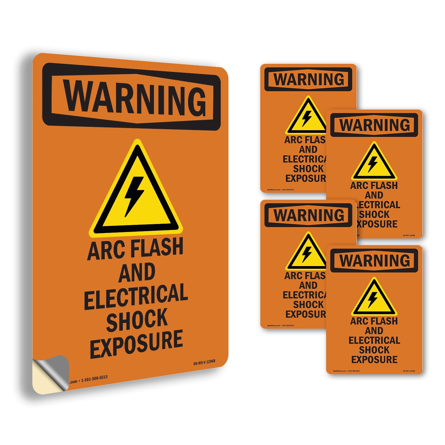 ARC Flash And Electrical With Symbol OSHA WARNING Vinyl Decal Label 7 ...