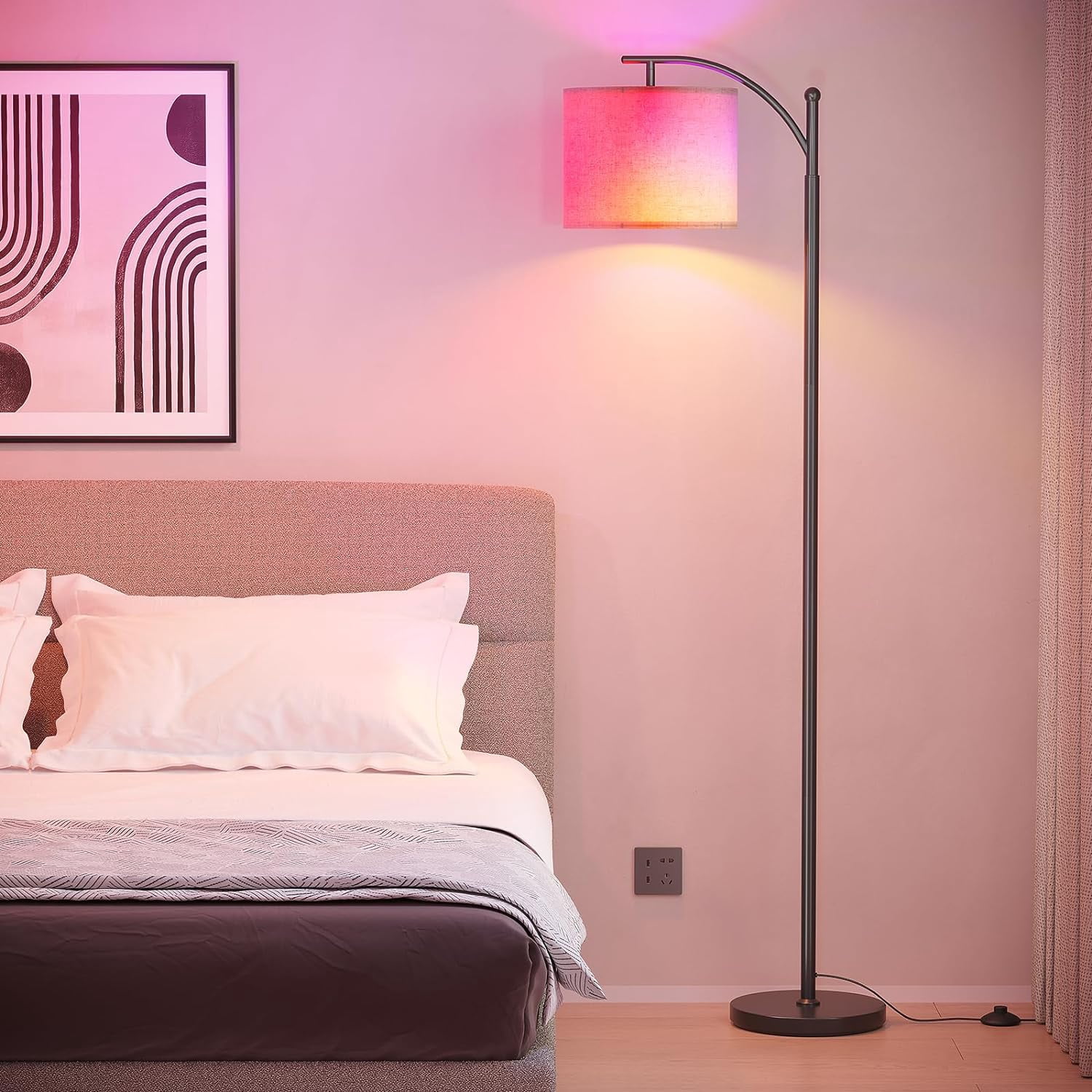 ARC Floor lamp, Smart APP Remote Control Standing Floor lamp with RGB ...