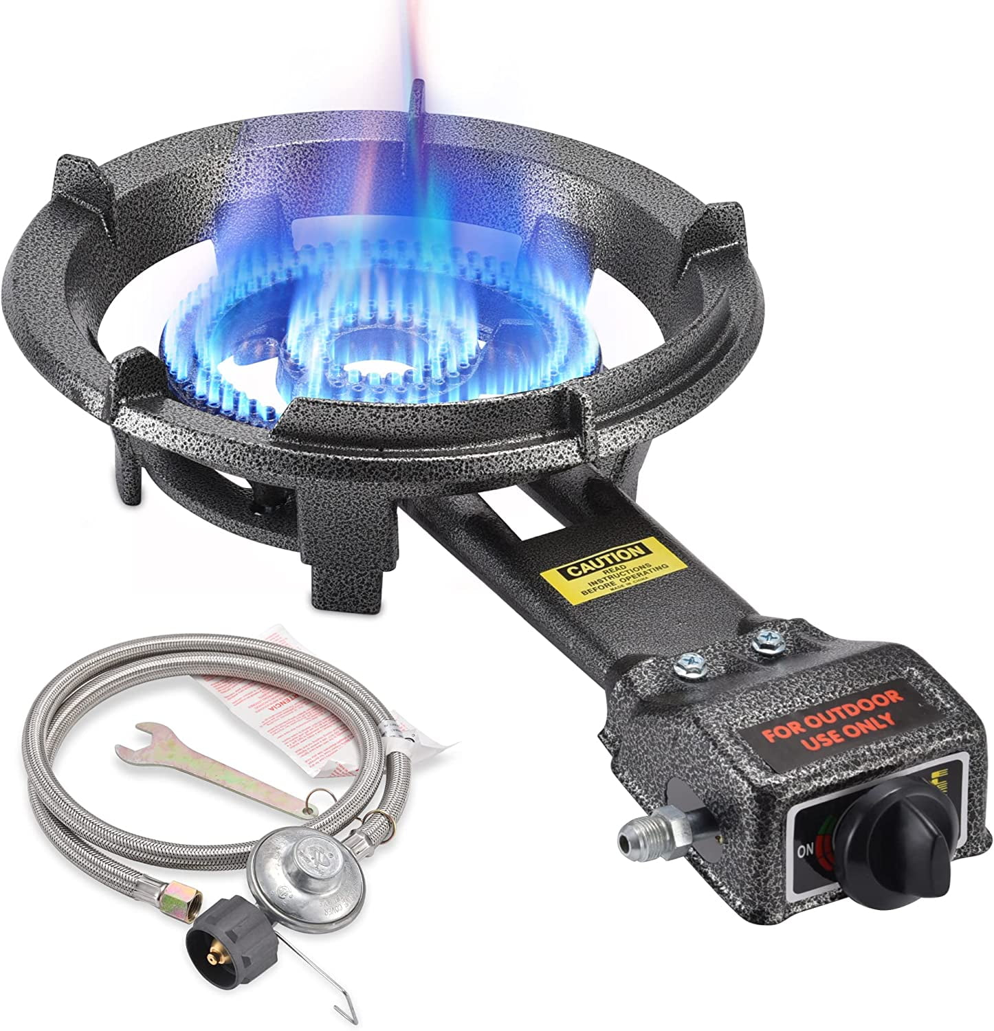 ARC Outdoor Propane Burner Stove, 13" Single Burner, Cast Iron Portable ...