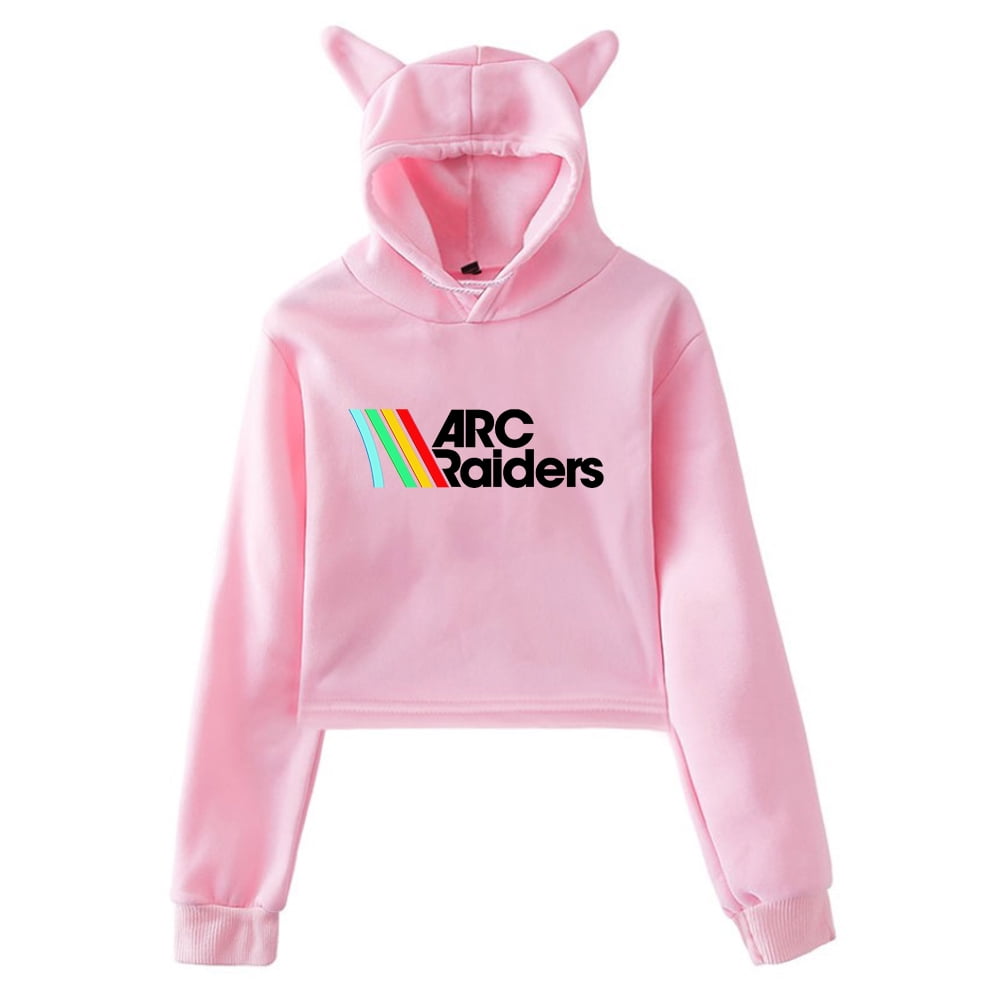 ARC Raiders Logo Hoodie Cat Ears Hooded Sweatshirt Long Sleeve Crop Top ...