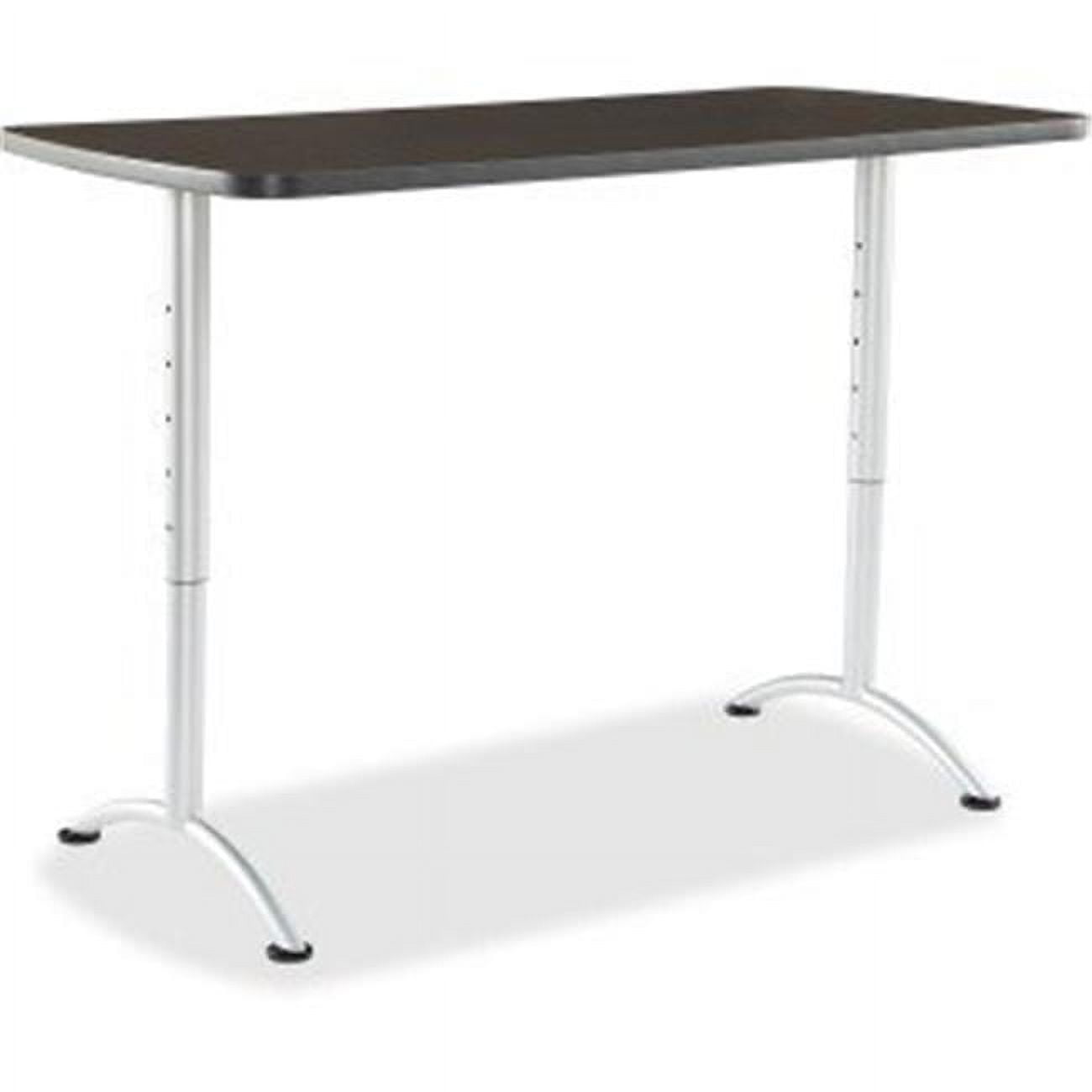 ARC Sit-to-Stand Tables with Rectangular Top - Gray Walnut & Silver, 30 ...