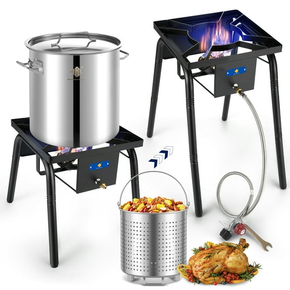 ARC Stainless Steel Seafood Boil Pot With 220,000 BTU Propane Burner ...