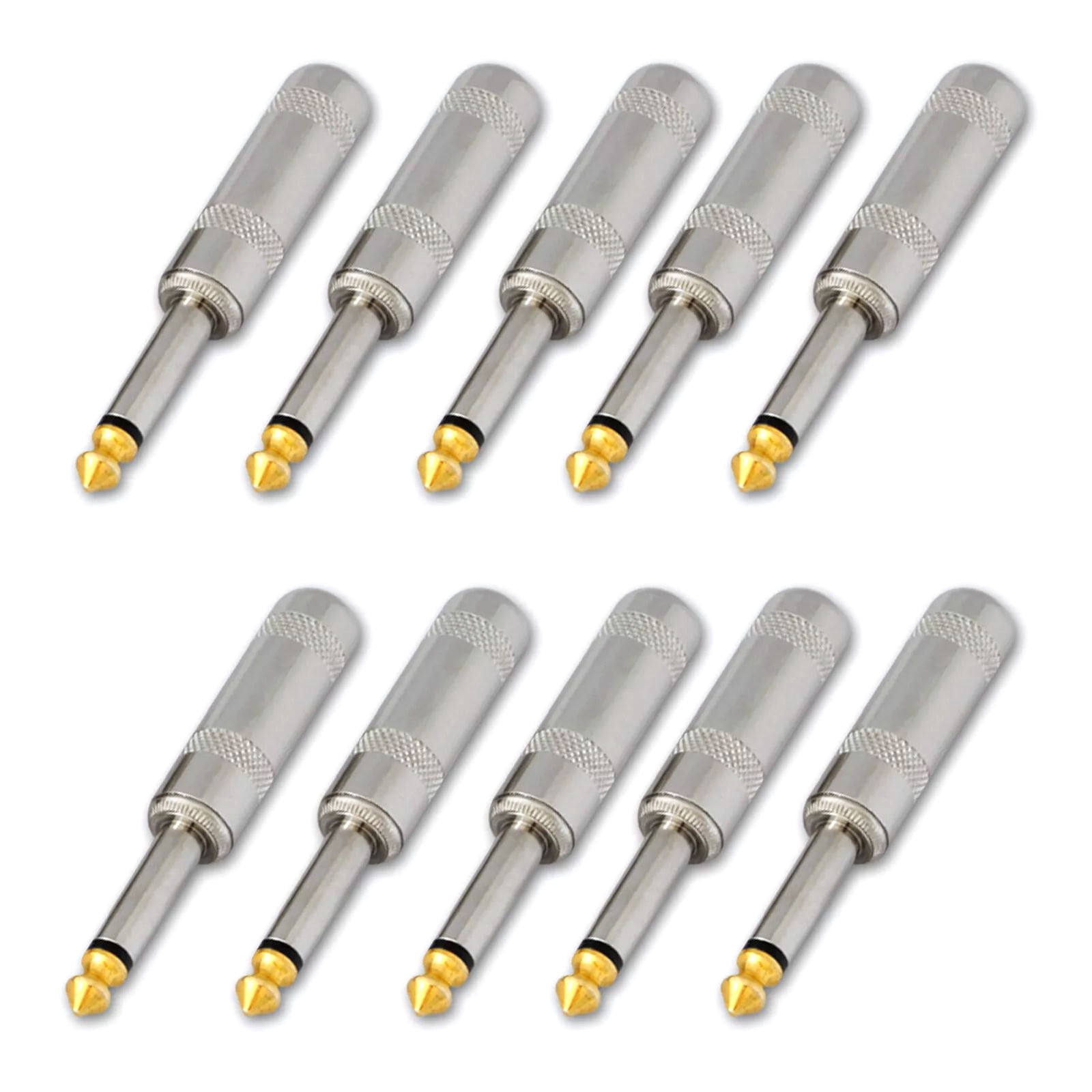 ARCADORA 10x 6.35mm 1/4” TS Male Audio Connectors Gold Plated Zinc ...