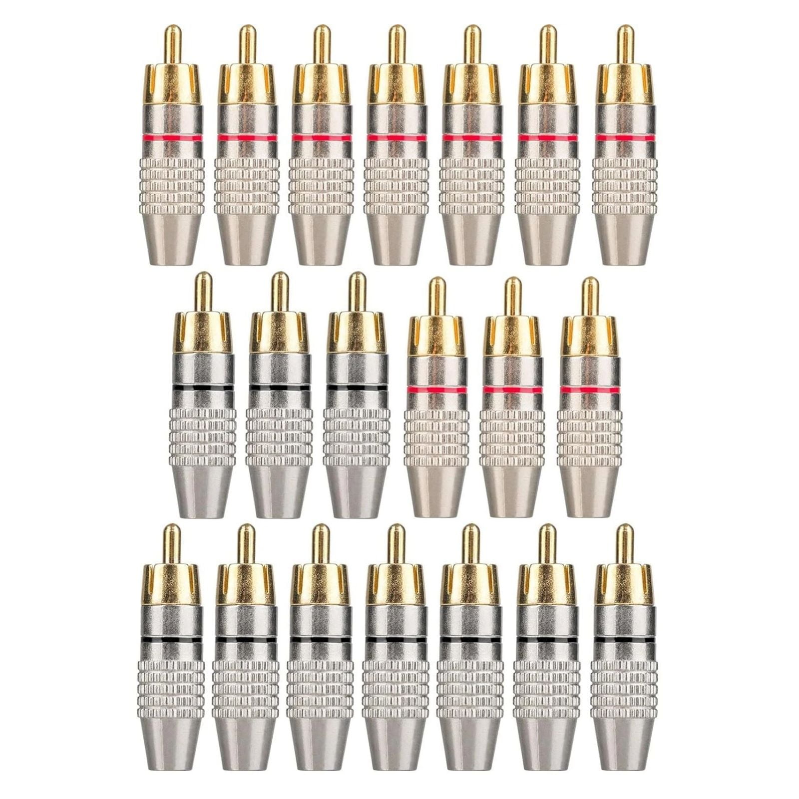 ARCADORA 20 Solderless RCA Male Connectors Gold Plated Easy Install ...