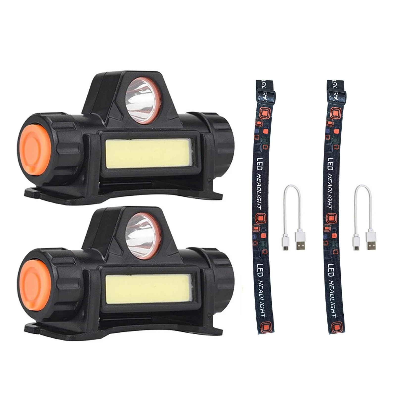 ARCADORA 2PCS Welding Headlamp White Light 2 Modes Built in Battery USB ...