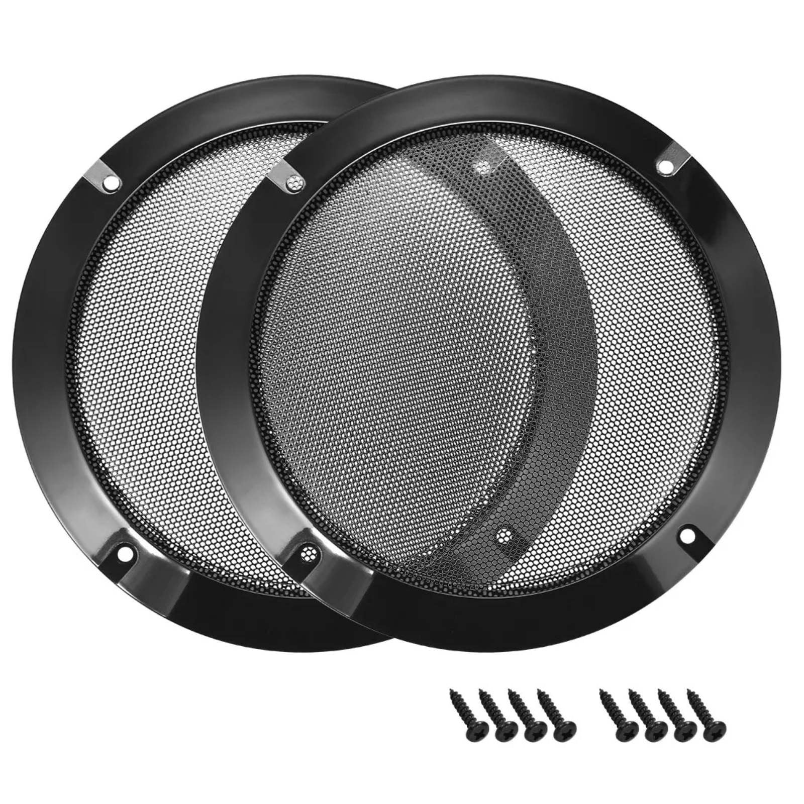 ARCADORA 2pcs 6.5 Inch Car Speaker Cover Steel Mesh Grill 18.5cm OD Protects Speakers Enhances ...