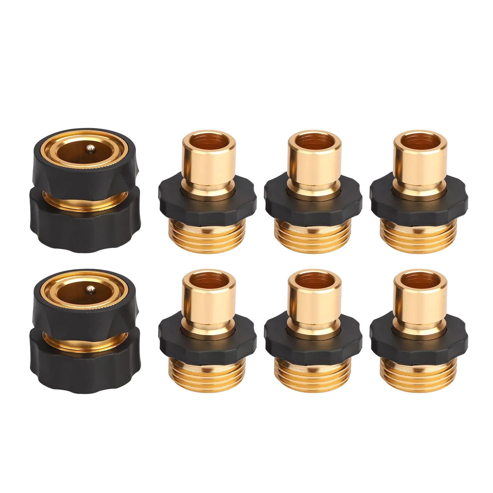 ARCADORA 3/4” Aluminum Garden Hose Quick Connectors Set 8 Pcs Leak ...