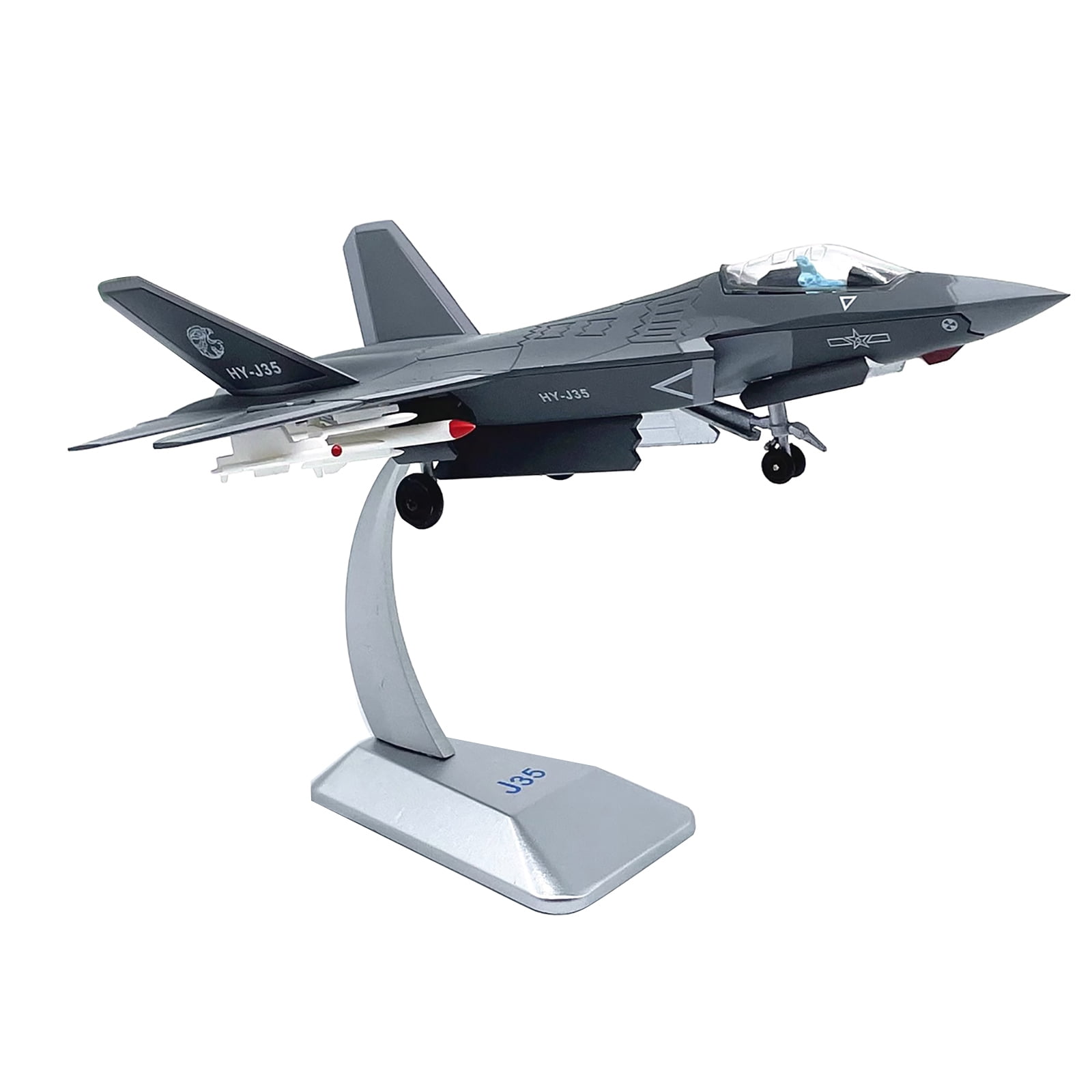 ARCADORA China Air Force J-35 Fighter Model Airplane 1:100 Scale, High ...
