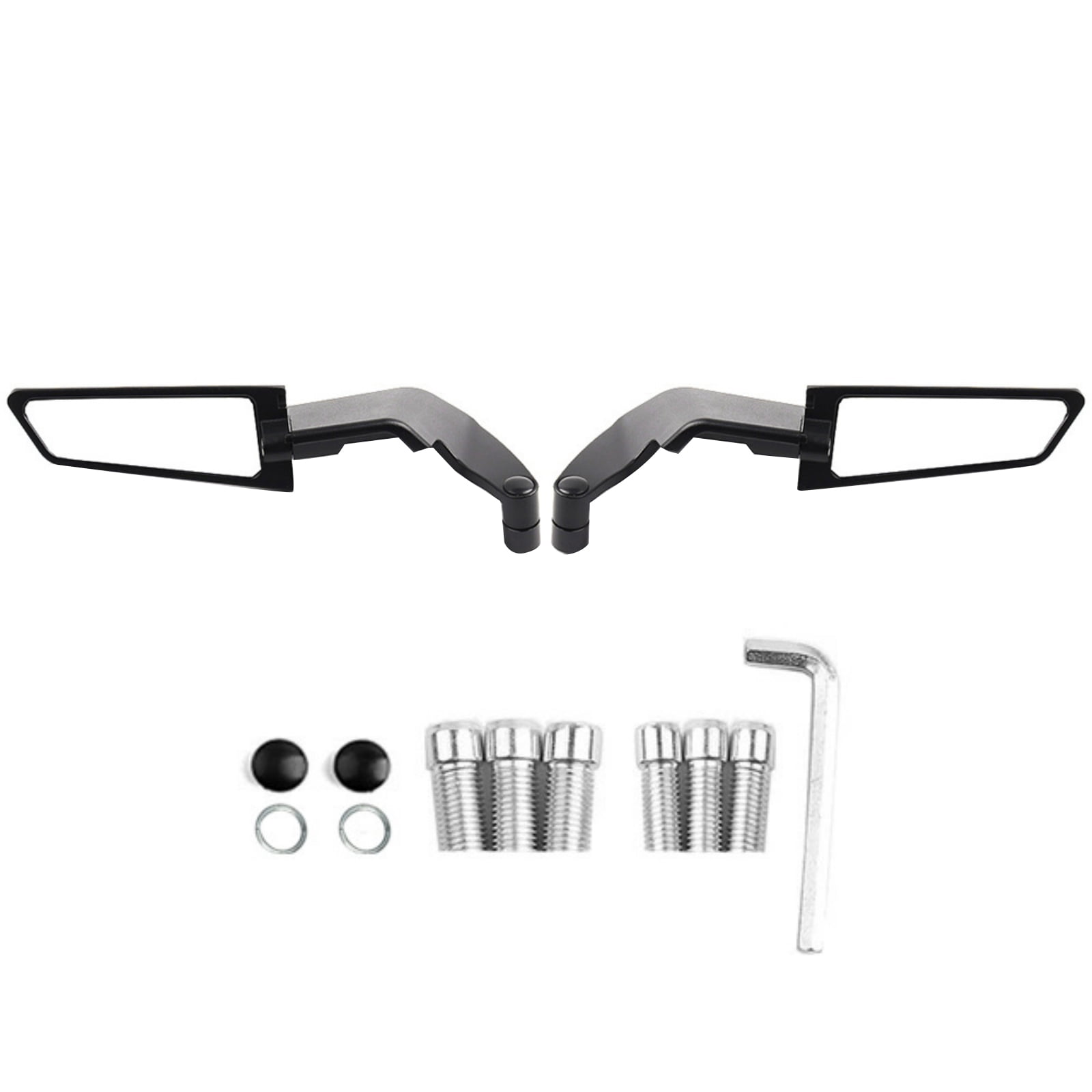 ARCADORA Motorcycle Rearview Mirrors Double Rotation Wind Wing Design ...