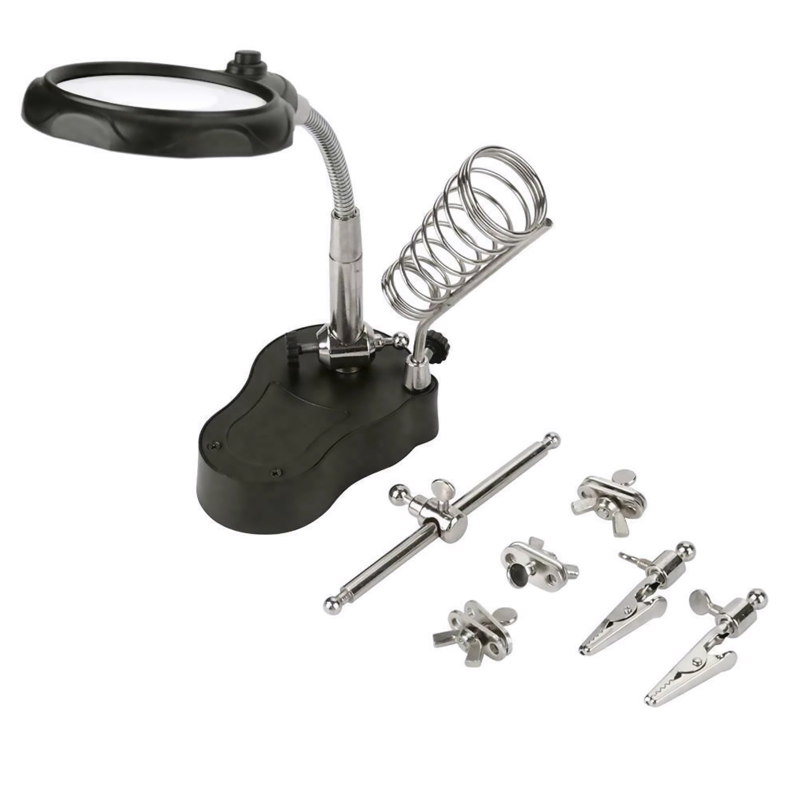 ARCADORA Soldering Iron Magnifier with LED Lights 2.5X 5X Magnification ...