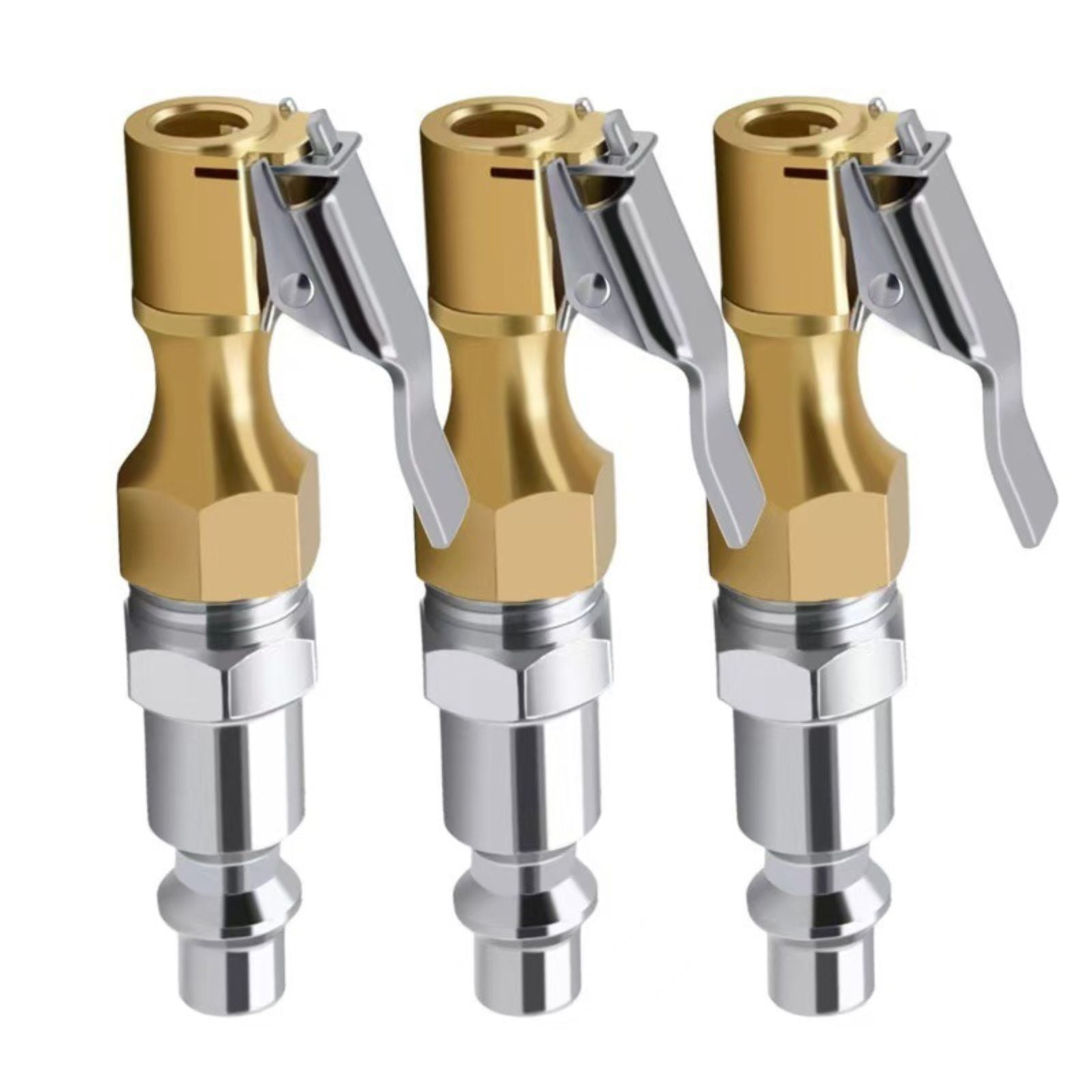 ARCADORA Tire Air Chuck 3 Pcs 1/4” NPT Lock On 250PSI Steel Brass for ...