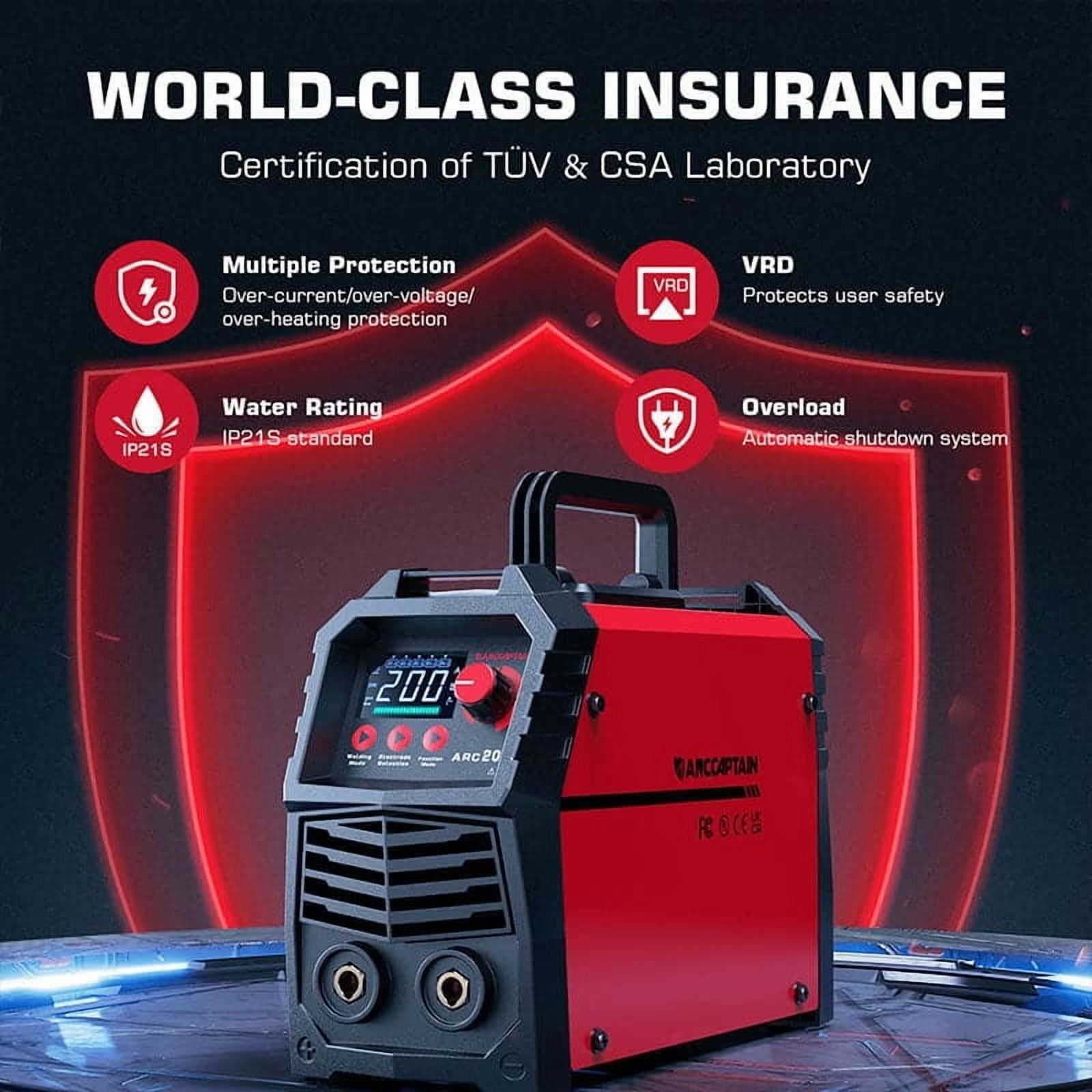 ARCCAPTAIN 200Amp Stick Welder, Dual Voltage 110V/220V, Lift TIG, IGBT ...