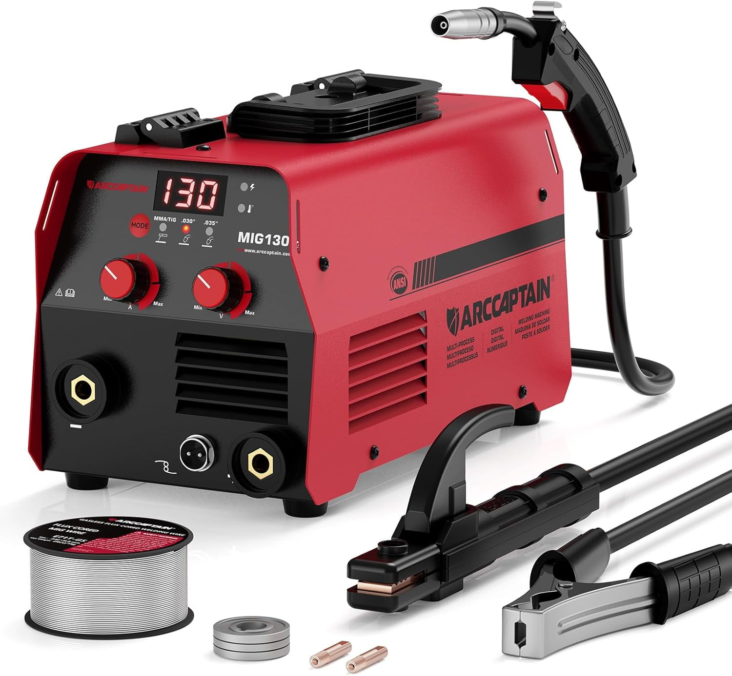 Free Shipping! ARCCAPTAIN 3 in 1 MIG Welder 130A Flux Core MIG TIG ...