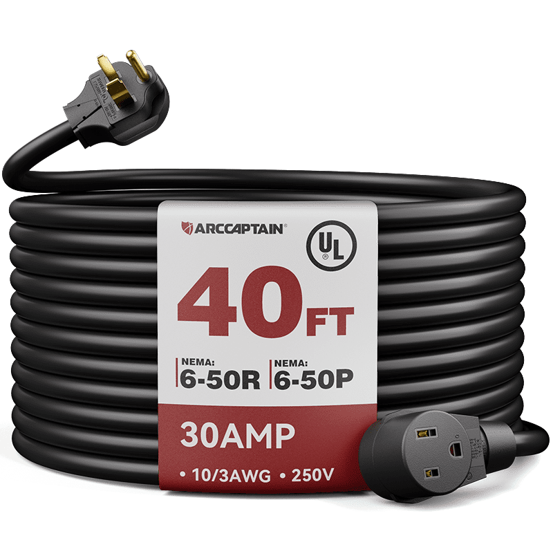 ARCCAPTAIN 30 Amp 220V Welder Extension Cord, NEMA 6-50 Plug, All ...