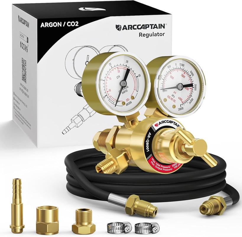 ARCCAPTAIN Argon CO2 Regulators with 8.2FT Inert Gas Welding Hose ...
