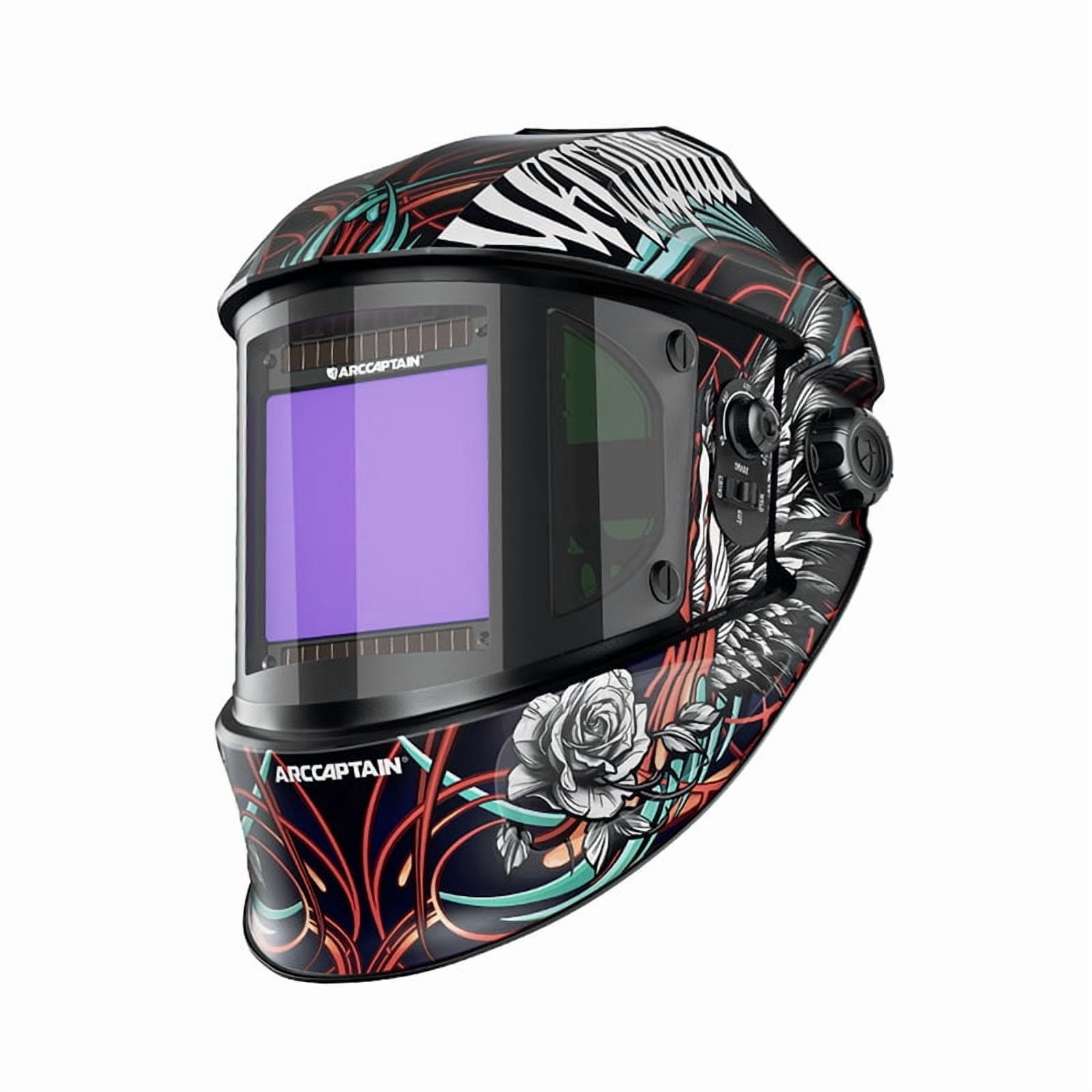 ARCCAPTAIN Auto Darkening Welding Helmet, True Color, 185° Panoramic ...