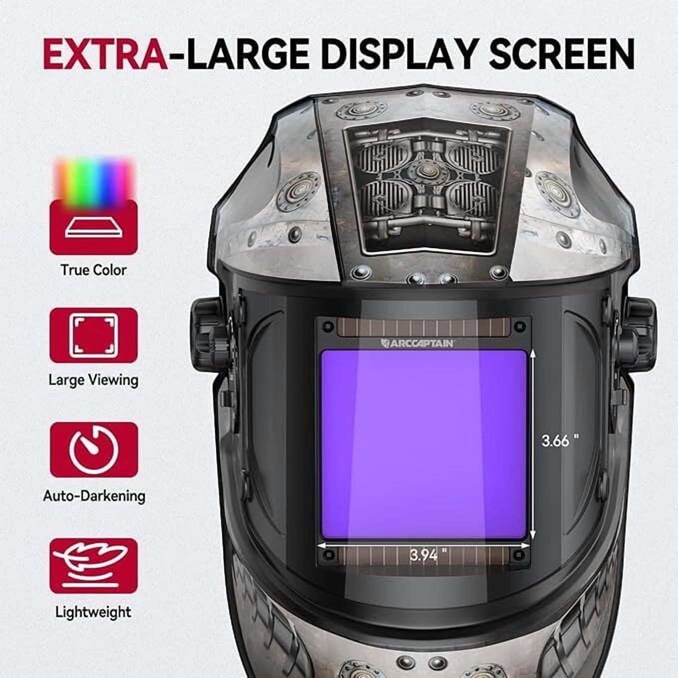 ARCCAPTAIN Panoramic Auto Darkening Welding Helmet with 180° Side View ...