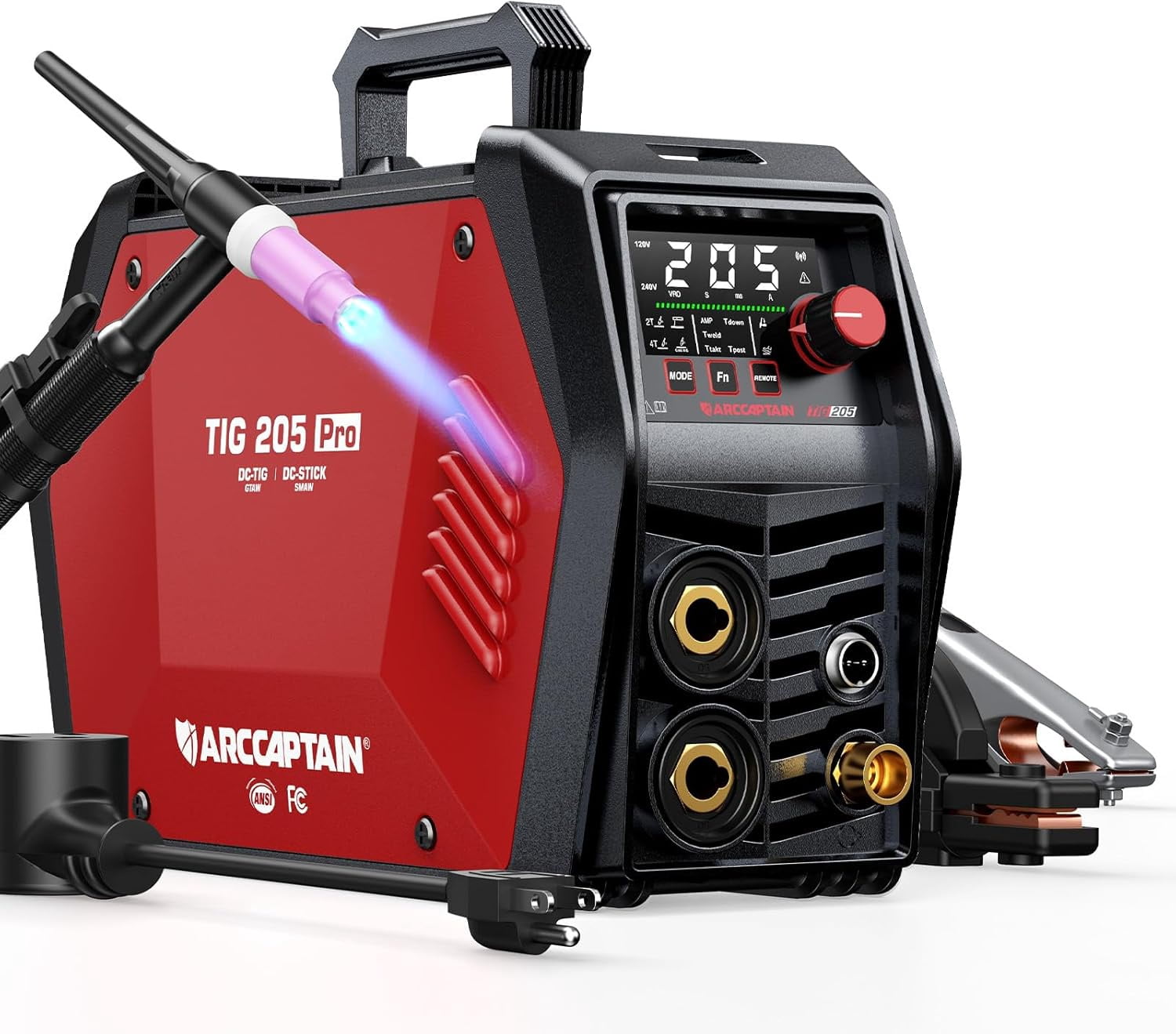 ARCCAPTAIN TIG 205 Pro Welder Machine, 5 In 1 Cold Spot Stick/TIG ...