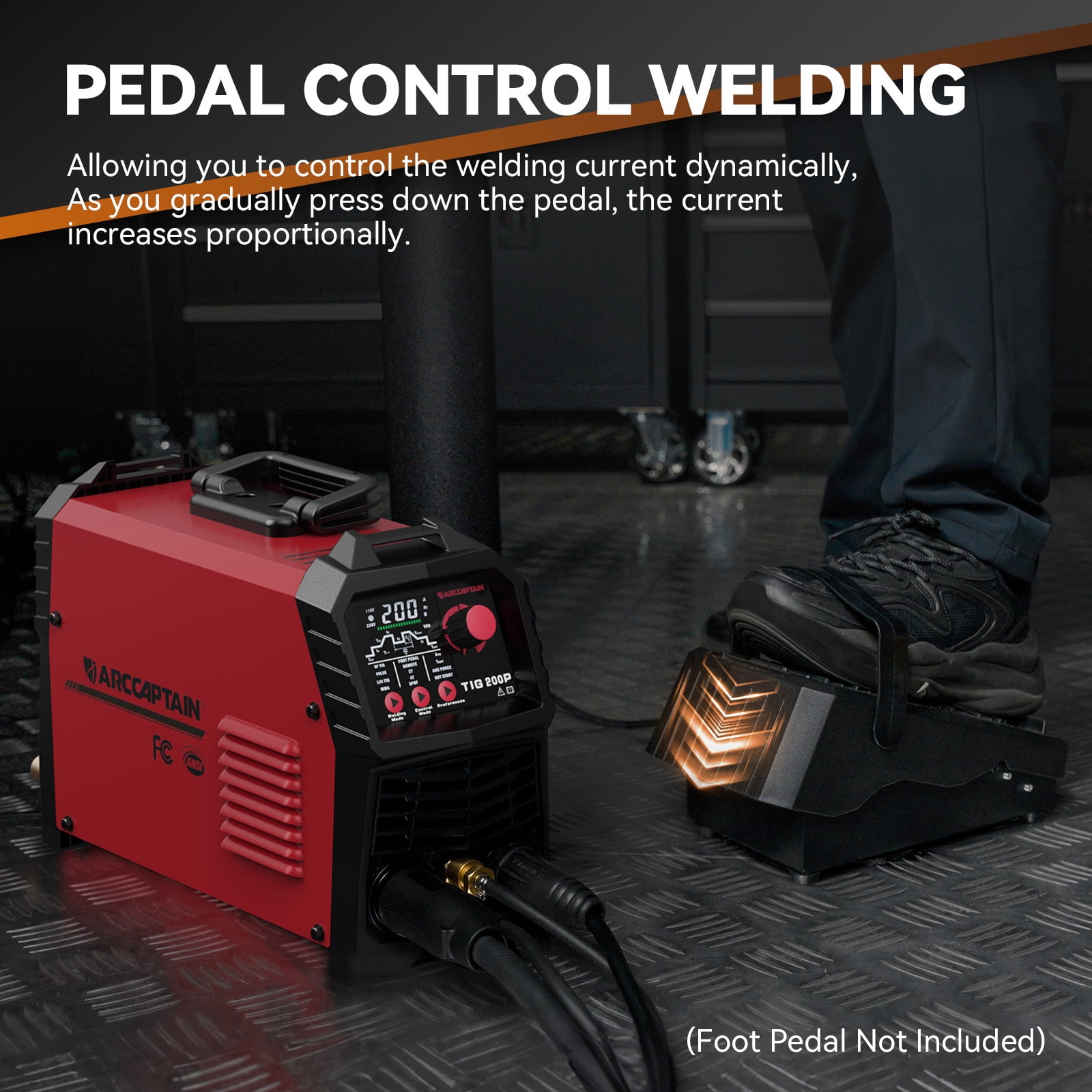 ARCCAPTAIN TIG200PDC Pulse TIG Welding Machine, Multi-Process HF Lift ...