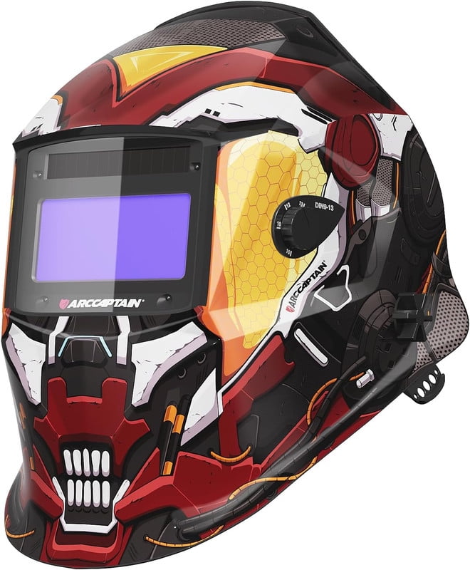 ARCCAPTAIN Welding Helmet Auto Darkening, Large View Welding Hood Mask ...