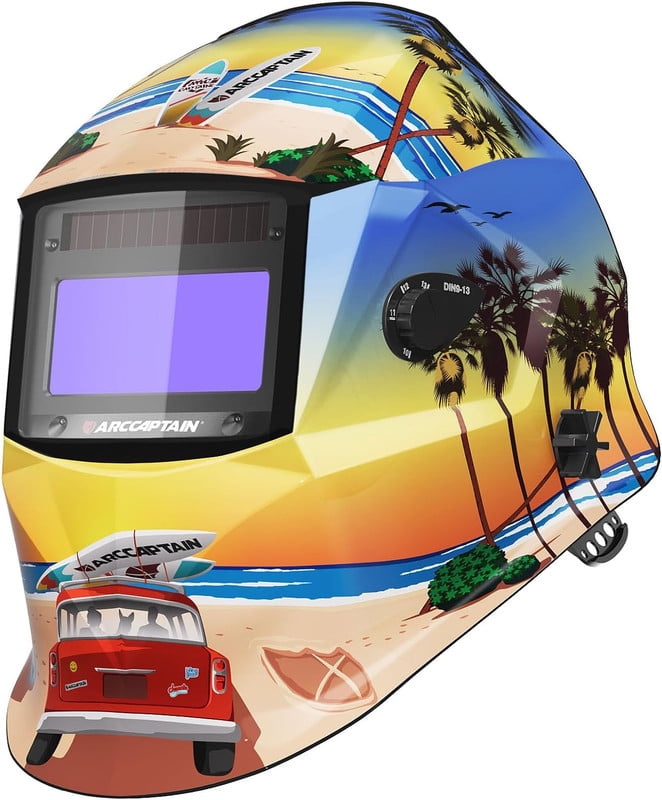 ARCCAPTAIN Welding Helmet Auto Darkening, Large View Welding Hood Mask ...