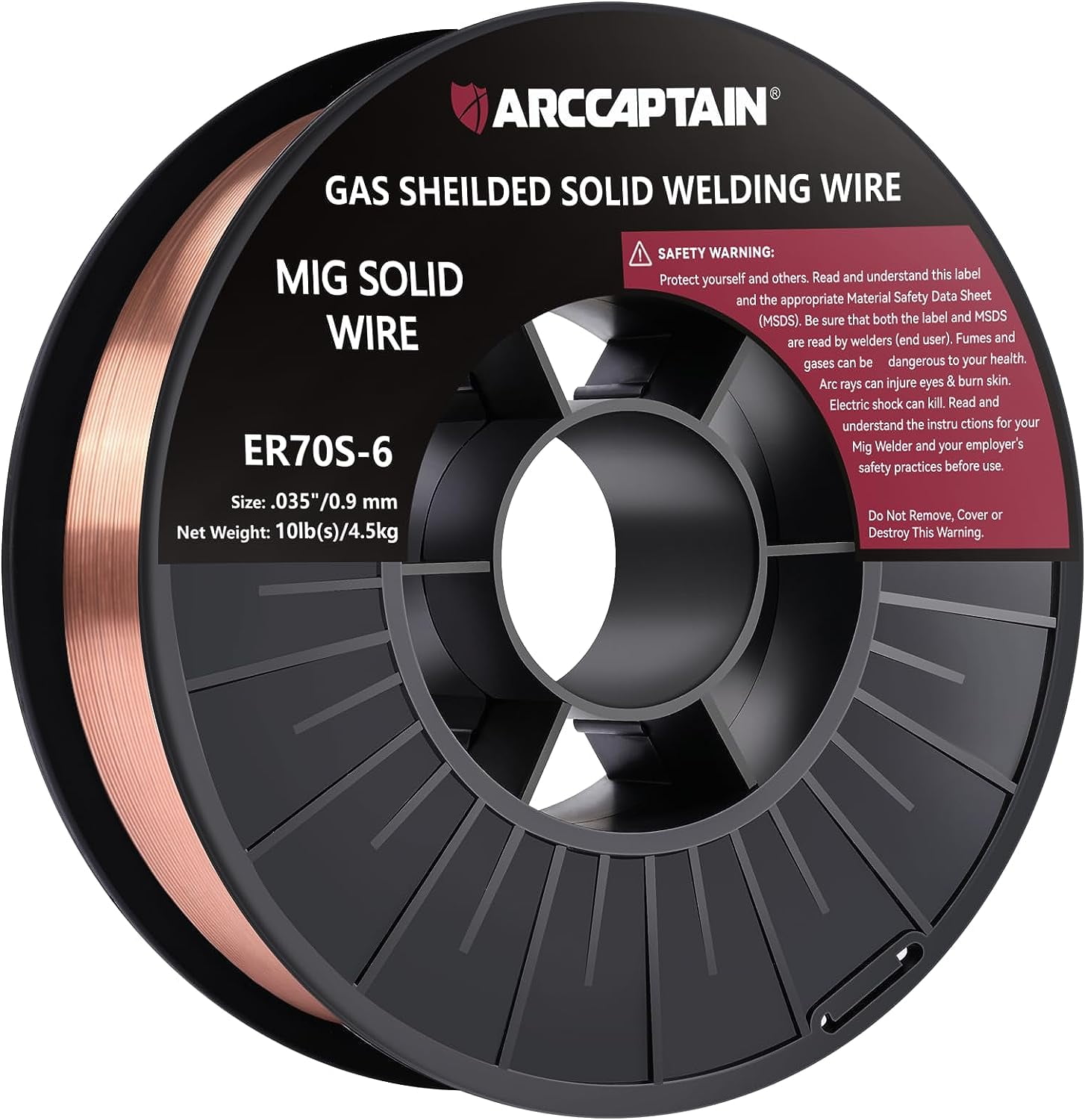 ARCCAPTAIN Welding Wire MIG, 035 Welding Wire ER70S-6 10Lbs Gas Solid ...