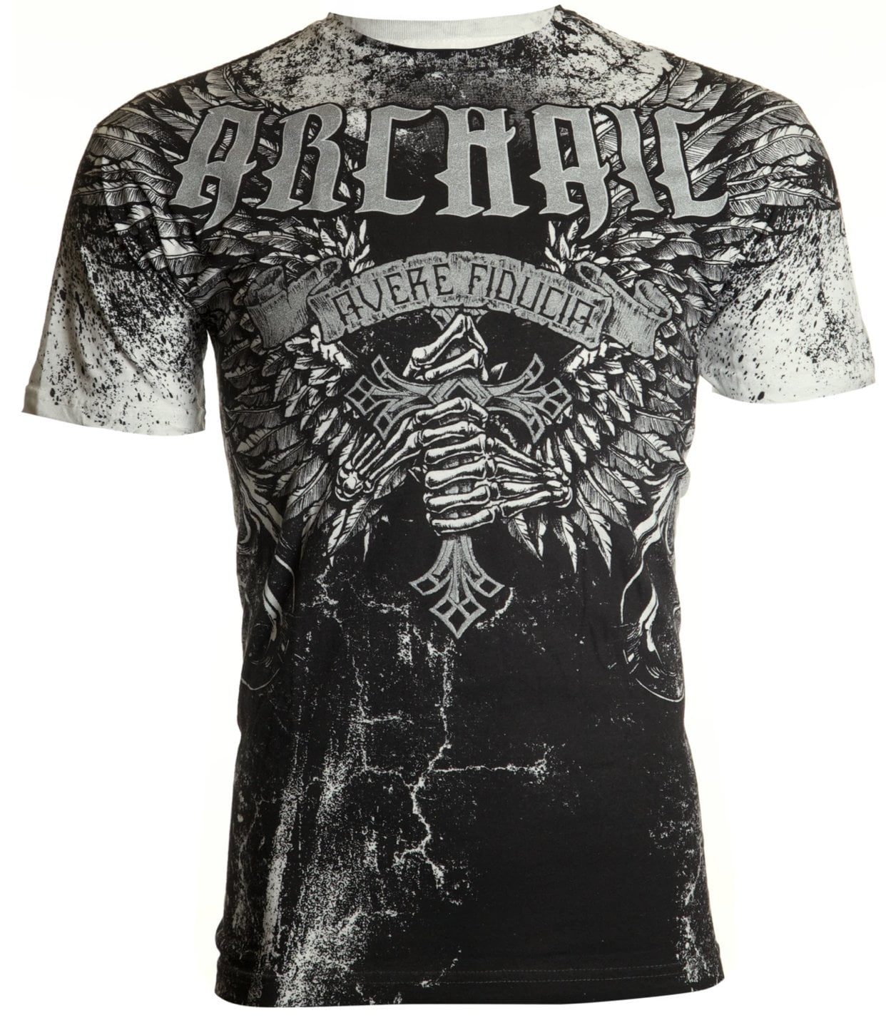 ARCHAIC BY AFFLICTION Men's T-Shirt S/S HOLY MAN Biker MMA - Walmart.com