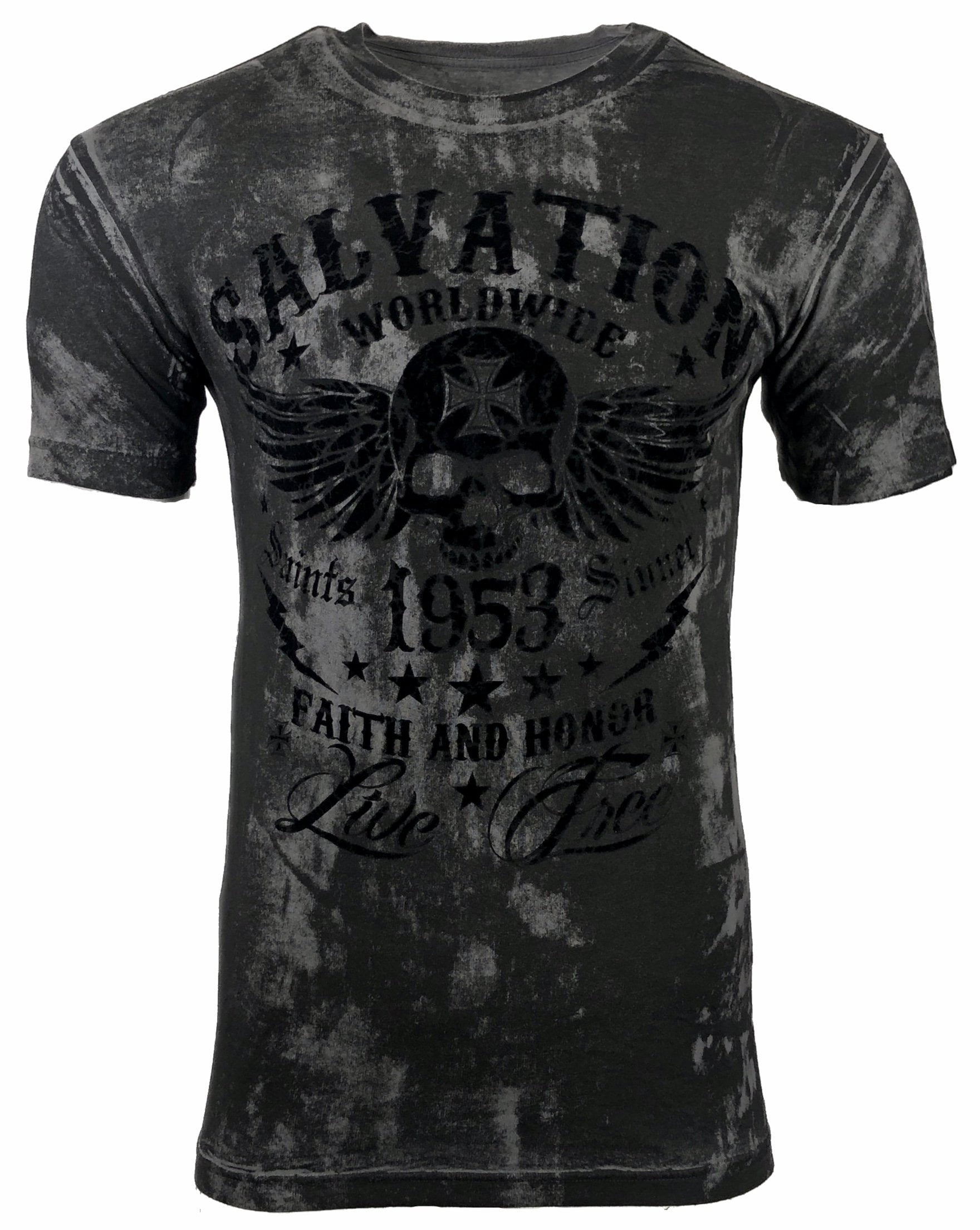 ARCHAIC Men's Short Sleeve Crewneck T-Shirt BLACK TIDE - Walmart.com