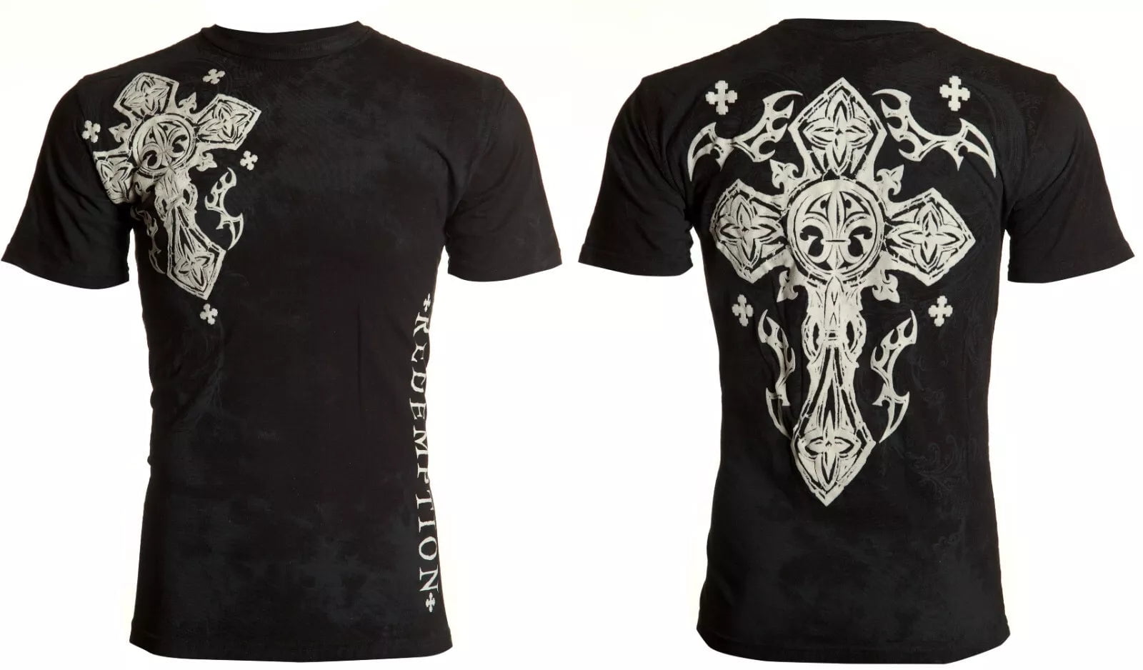 ARCHAIC by AFFLICTION Black FATAL COURSE Short Sleeve Slim Fit Y2K T ...