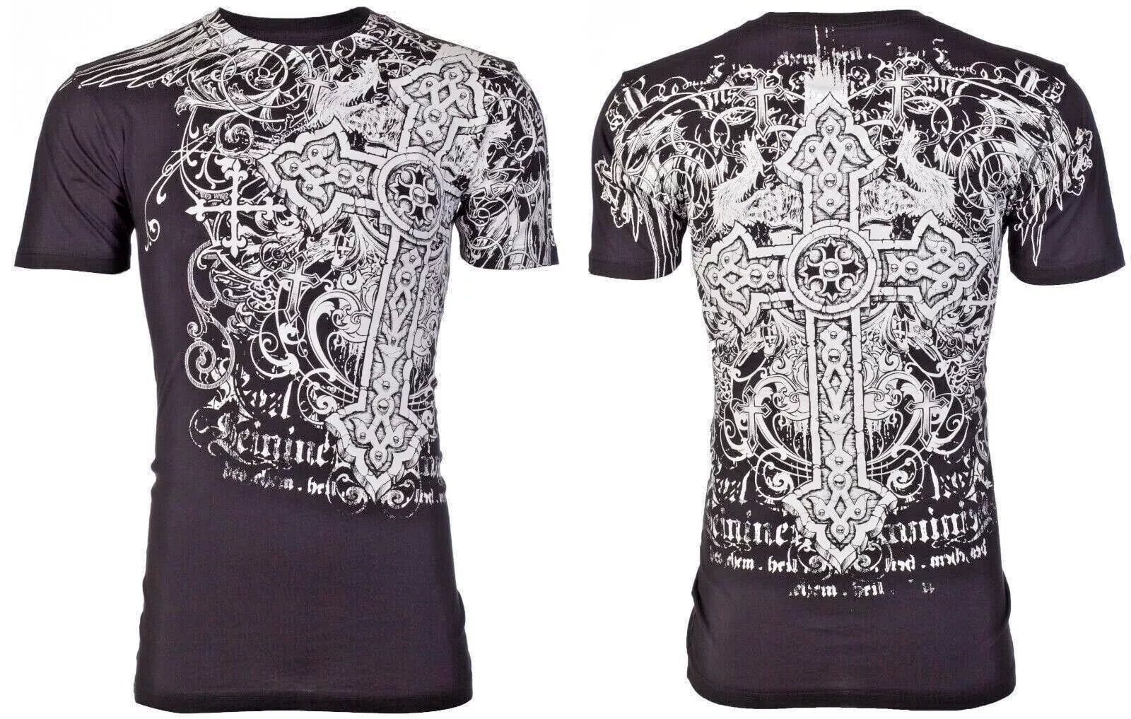 ARCHAIC by AFFLICTION Black SUDDEN IMPACT Short Sleeve Y2K MMA Elite T ...