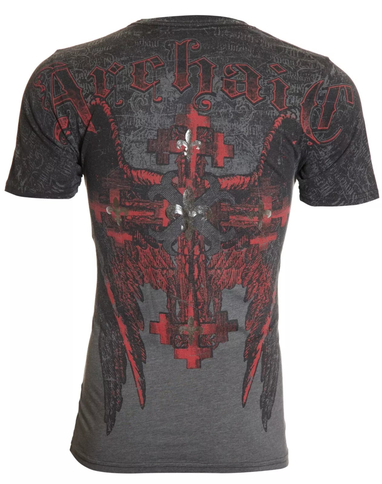 ARCHAIC by AFFLICTION Charcoal ABINGDON Short Sleeve Slim Fit Y2K T ...