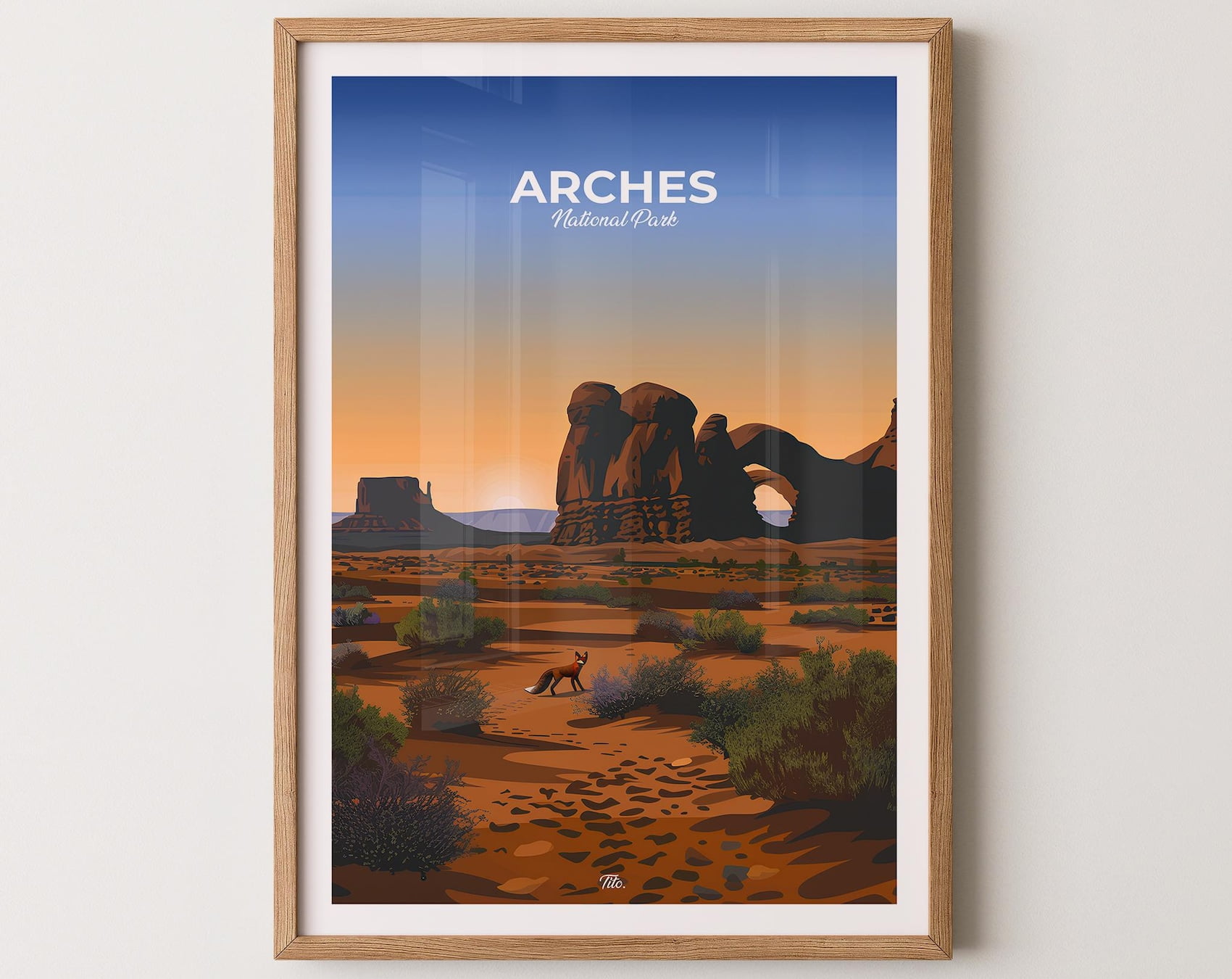 ARCHES National Park Poster, Arches Travel Poster, Arches Art Print ...