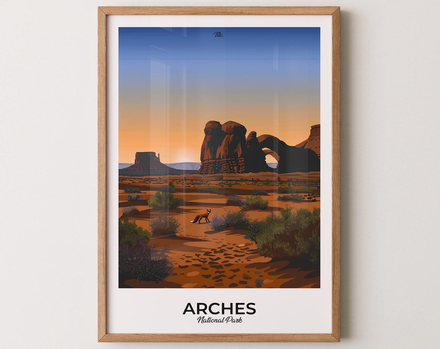ARCHES National Park Poster, Arches Travel Poster, Arches Art Print ...
