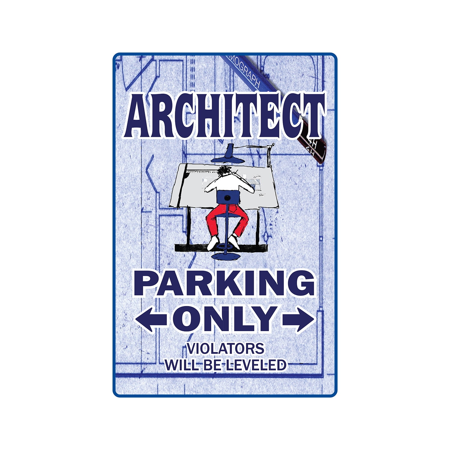 ARCHITECT Aluminum Sign parking Aluminum Signs blueprint Architecture ...