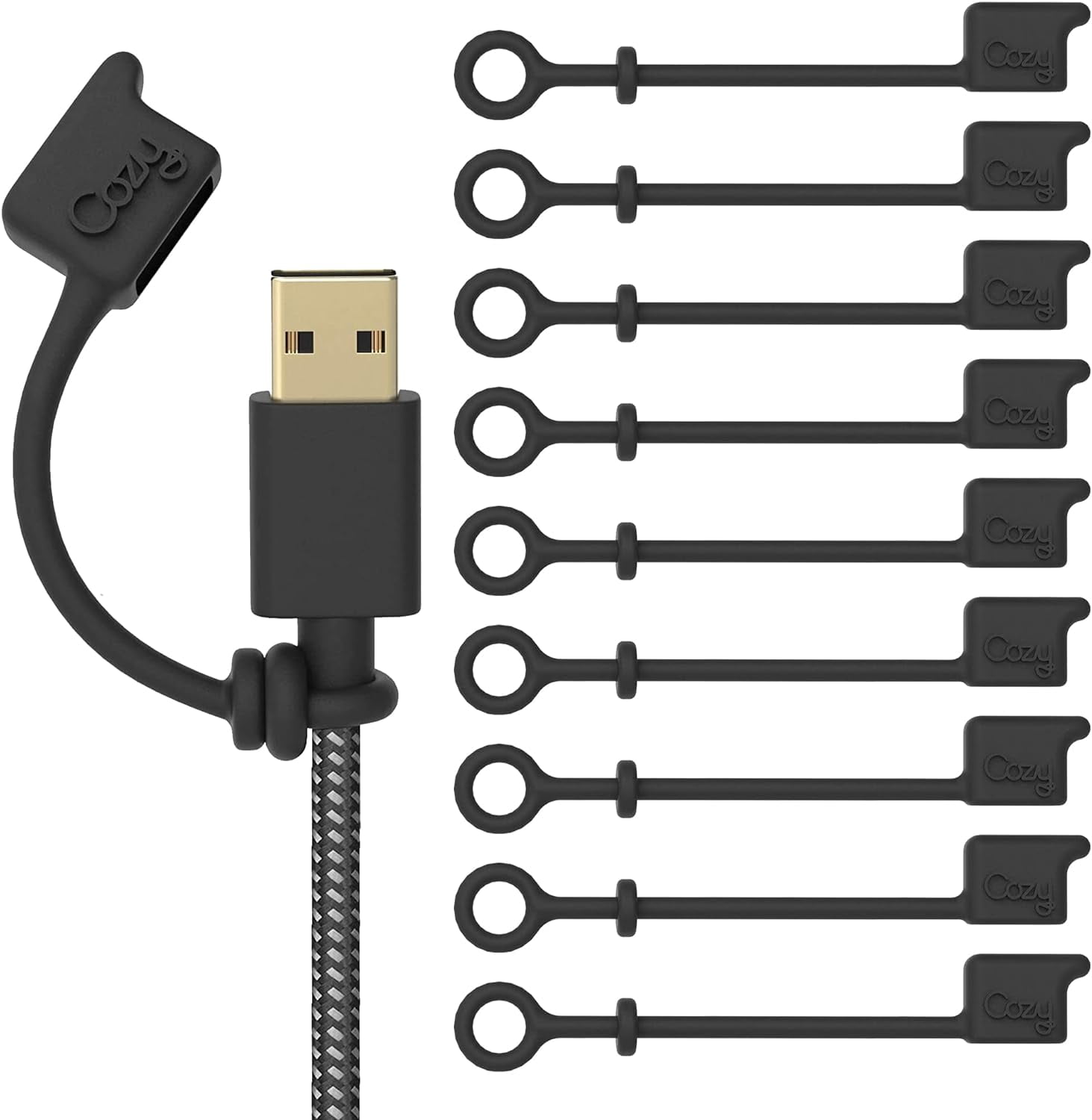 ARCOCO-[10-Pack] USB Caps/Covers/Tether for USB A Cables with Dust ...