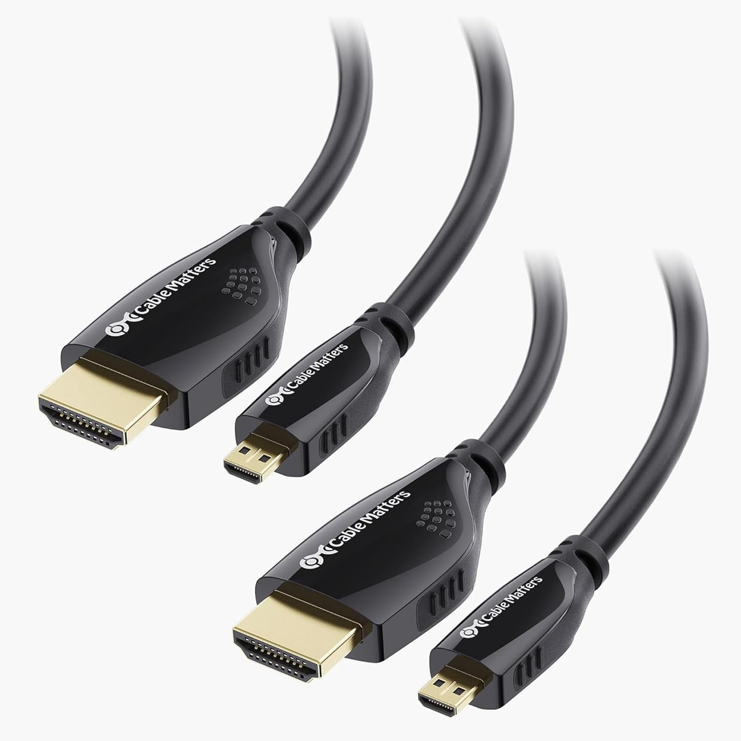 ARCOCO-2-Pack, High-Speed Short 4K@60Hz Micro HDMI to HDMI Cable - 3ft ...